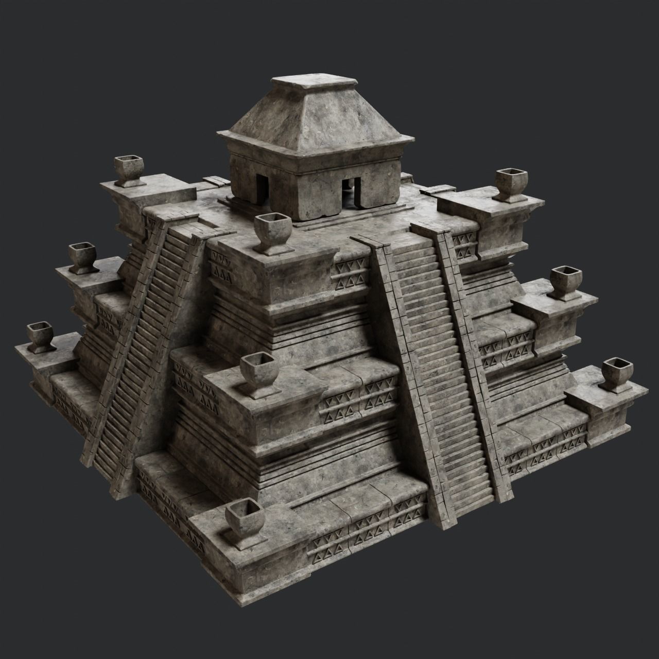 3D model PYRAMID TEMPLE AZTEC MAYAN INCA PLATFORM STAIRS COLLECTION VR ...