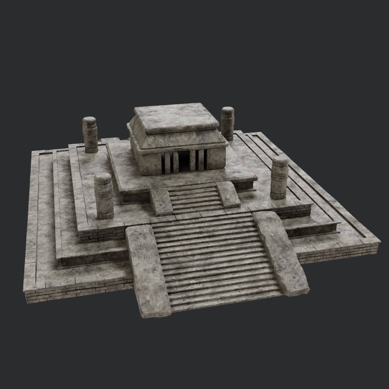 3D model PYRAMID TEMPLE AZTEC MAYAN INCA PLATFORM STAIRS COLLECTION VR ...