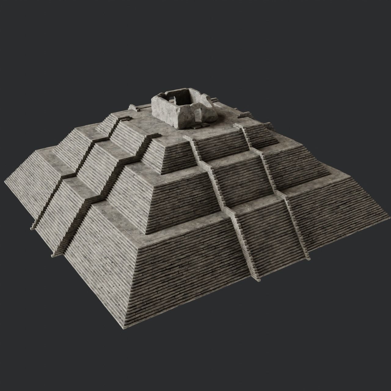 3D model PYRAMID TEMPLE AZTEC MAYAN INCA PLATFORM STAIRS COLLECTION VR ...