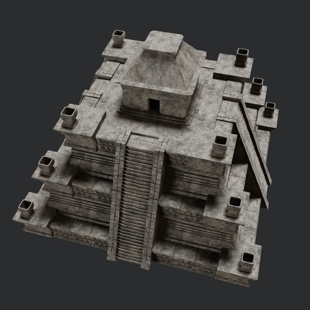 3D model PYRAMID TEMPLE AZTEC MAYAN INCA PLATFORM STAIRS COLLECTION VR ...