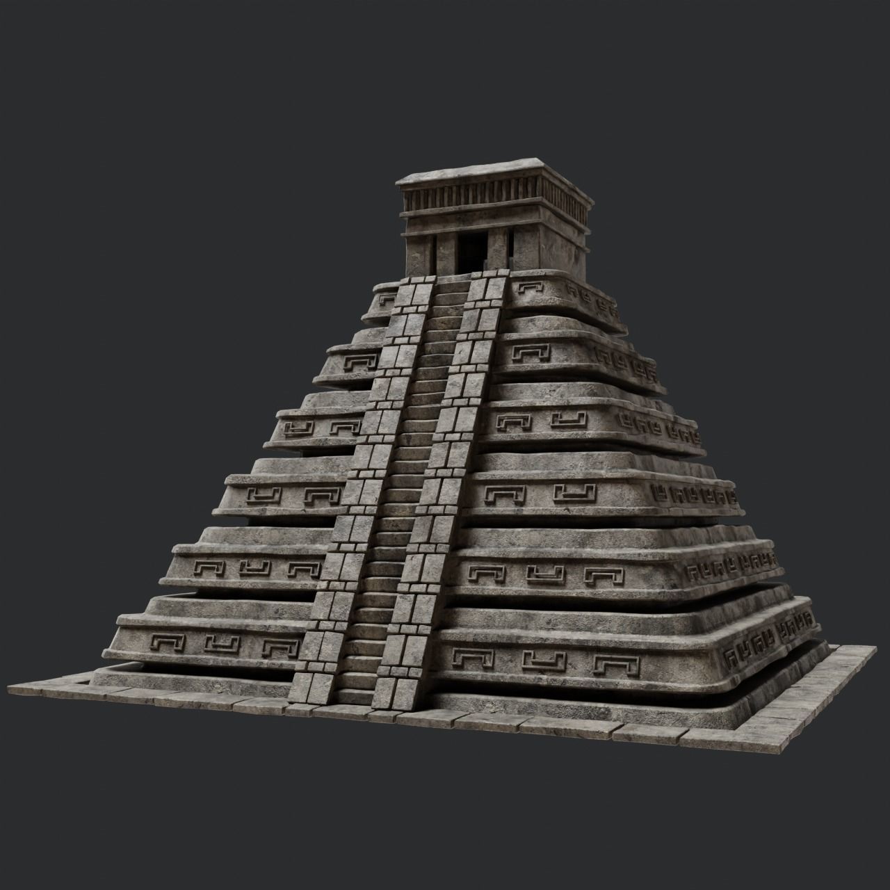3D model PYRAMID TEMPLE AZTEC MAYAN INCA PLATFORM STAIRS COLLECTION VR ...