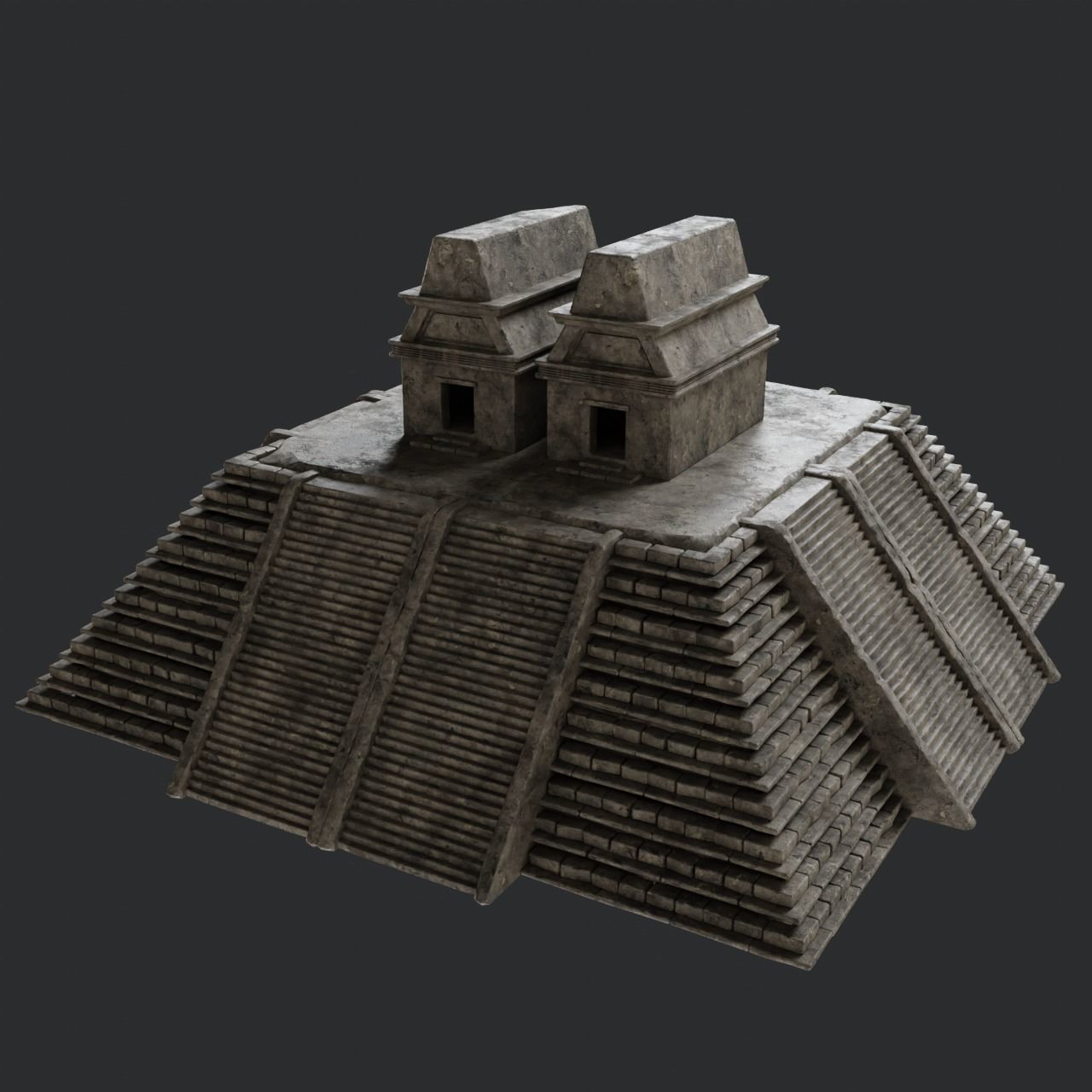 3D model PYRAMID TEMPLE AZTEC MAYAN INCA PLATFORM STAIRS COLLECTION VR ...