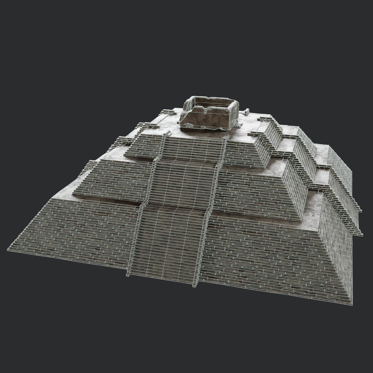 3D model PYRAMID TEMPLE AZTEC MAYAN INCA PLATFORM STAIRS COLLECTION VR ...
