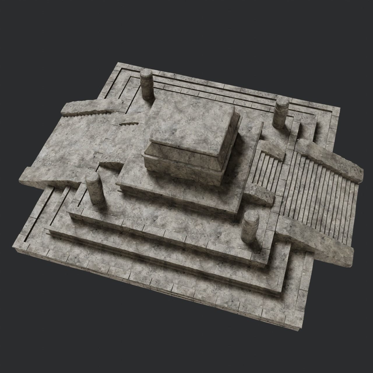 3D model PYRAMID TEMPLE AZTEC MAYAN INCA PLATFORM STAIRS COLLECTION VR ...