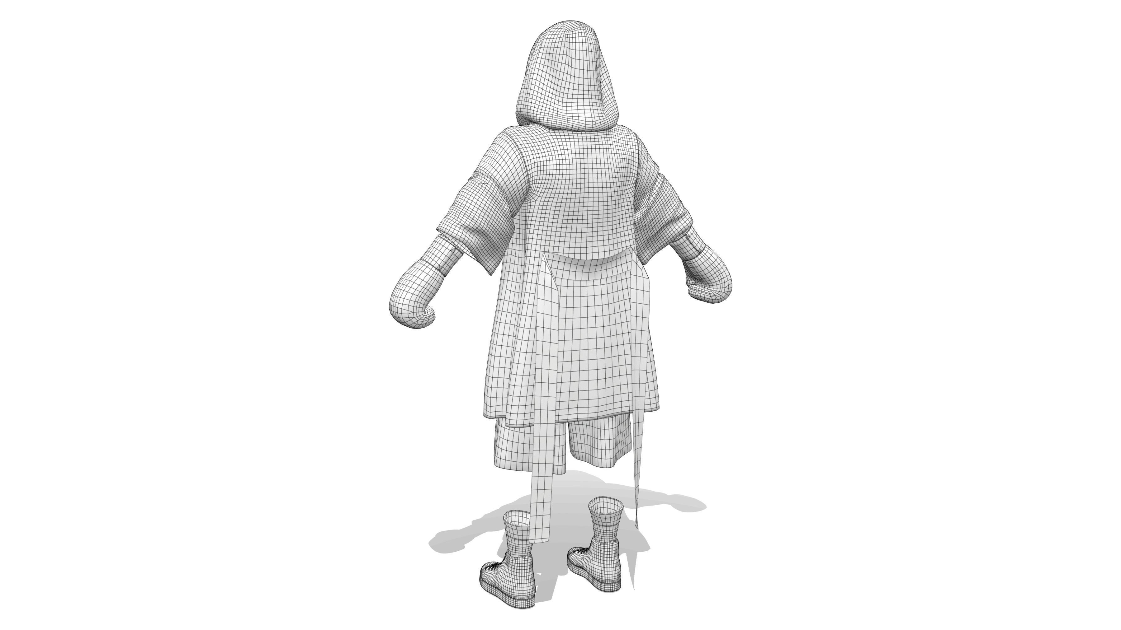 3D model Mens Full Boxing Costume Uniform Wear VR / AR / low-poly ...