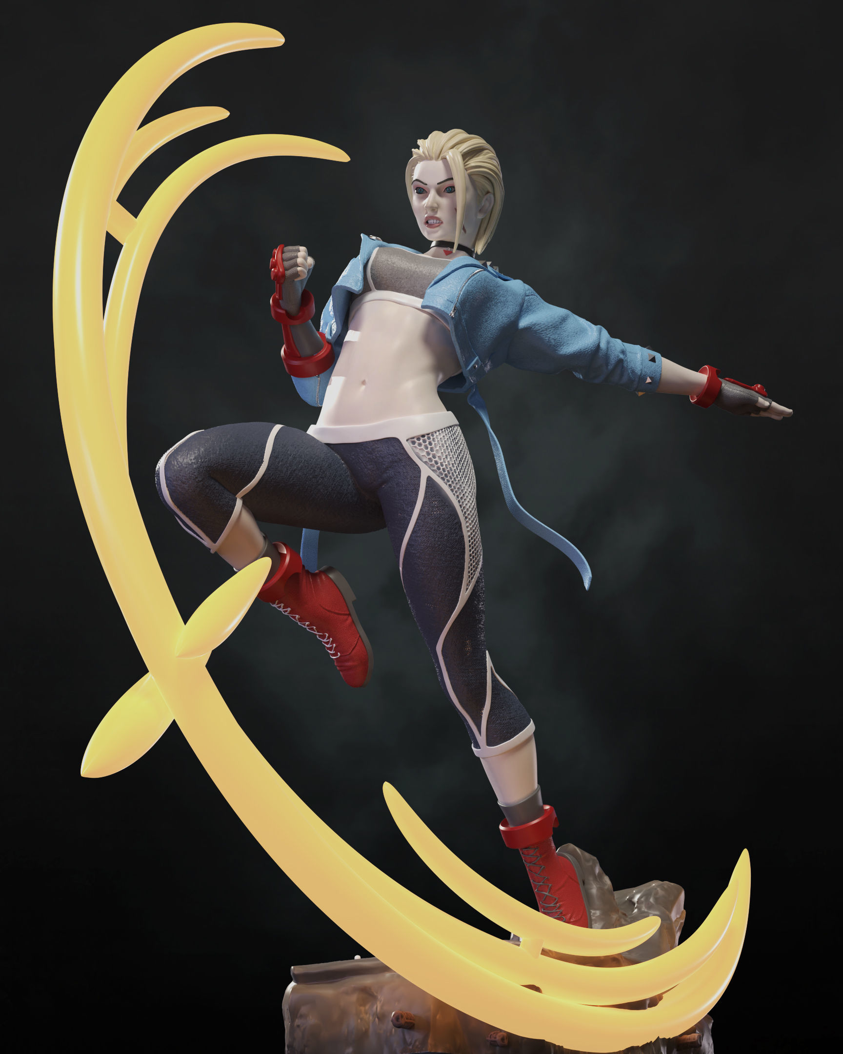 Cammy Kick Pose 3D model 3D printable | CGTrader