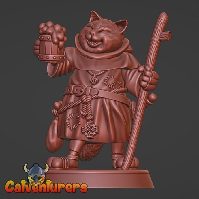 Friar Cat 3D model 3D printable | CGTrader