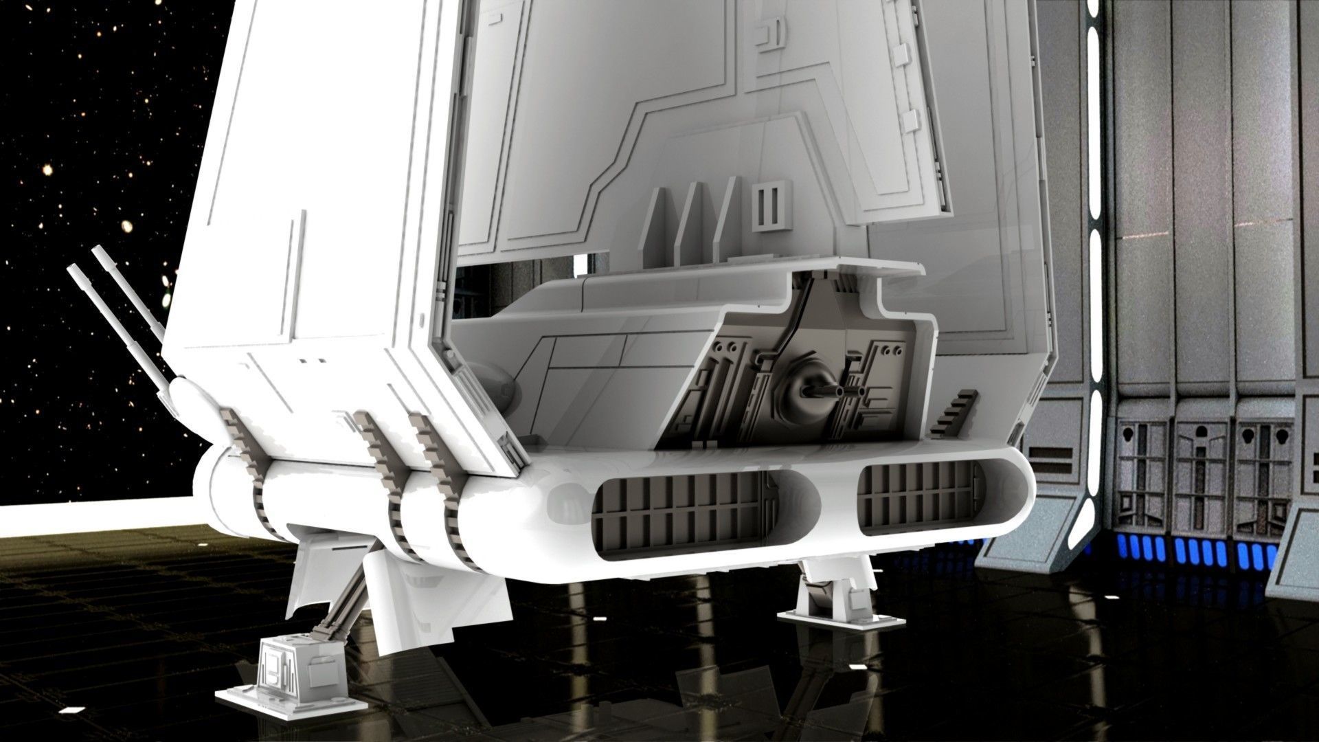STAR WARS LAMBDA SHUTTLE ARTICULATED PRINTABLE WITH INSTRUCTIONS 3D ...