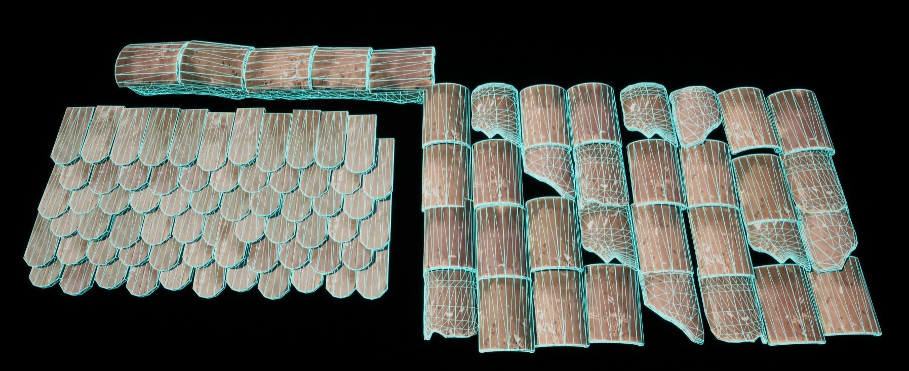 3D model Roof Tiles Kit VR / AR / low-poly | CGTrader