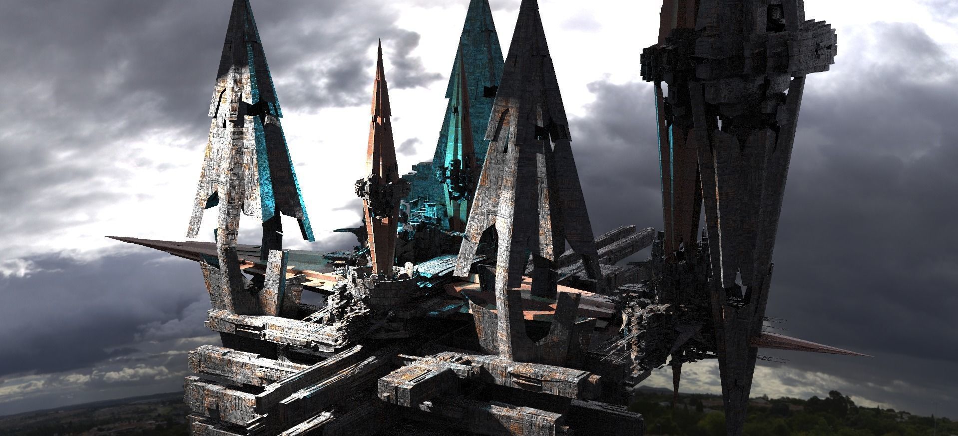 Sci fi City Elite Turret Towers 3D model | CGTrader