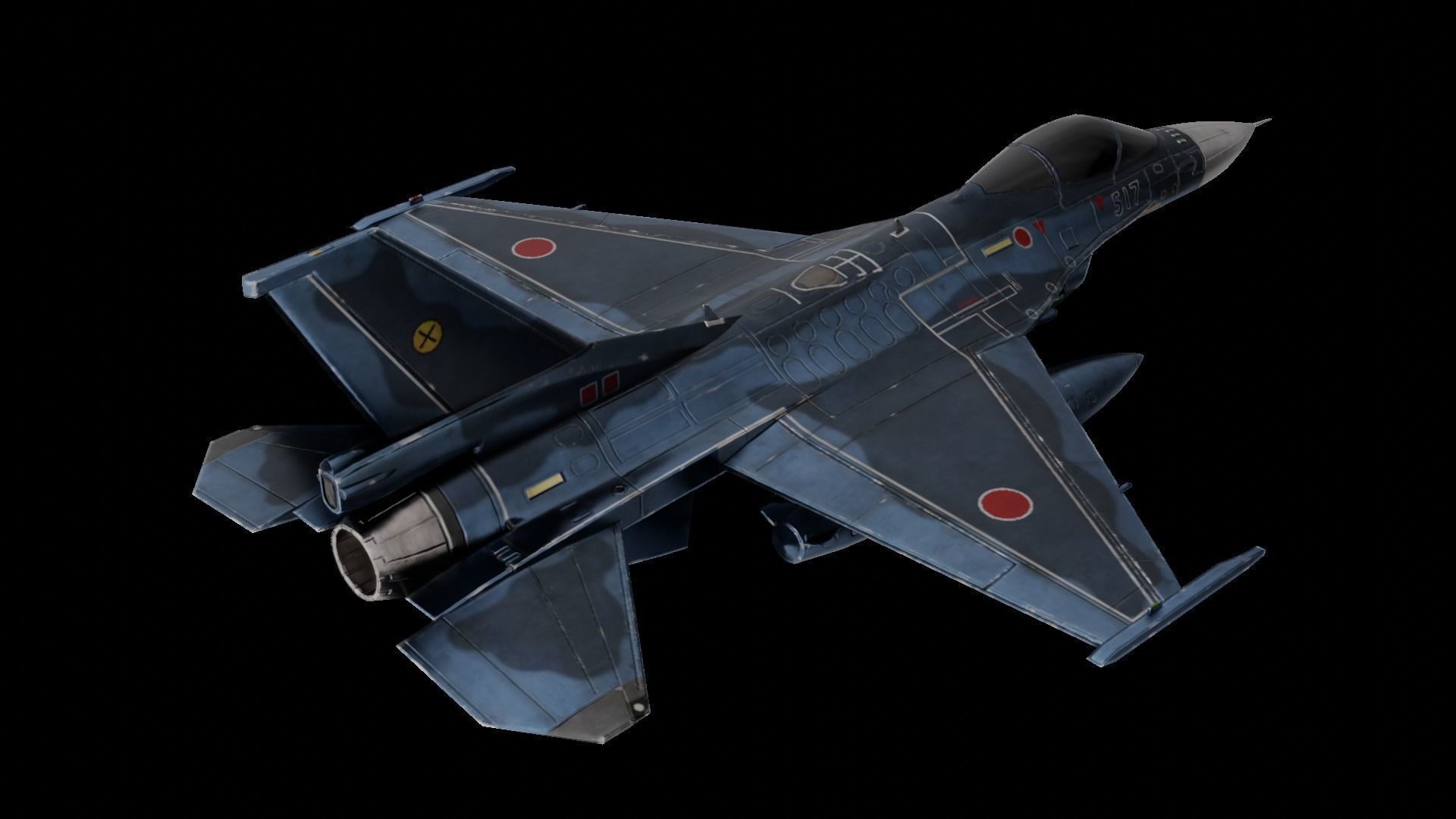 3D model Mitsubishi F-2 Japan Air Force VR / AR / low-poly | CGTrader
