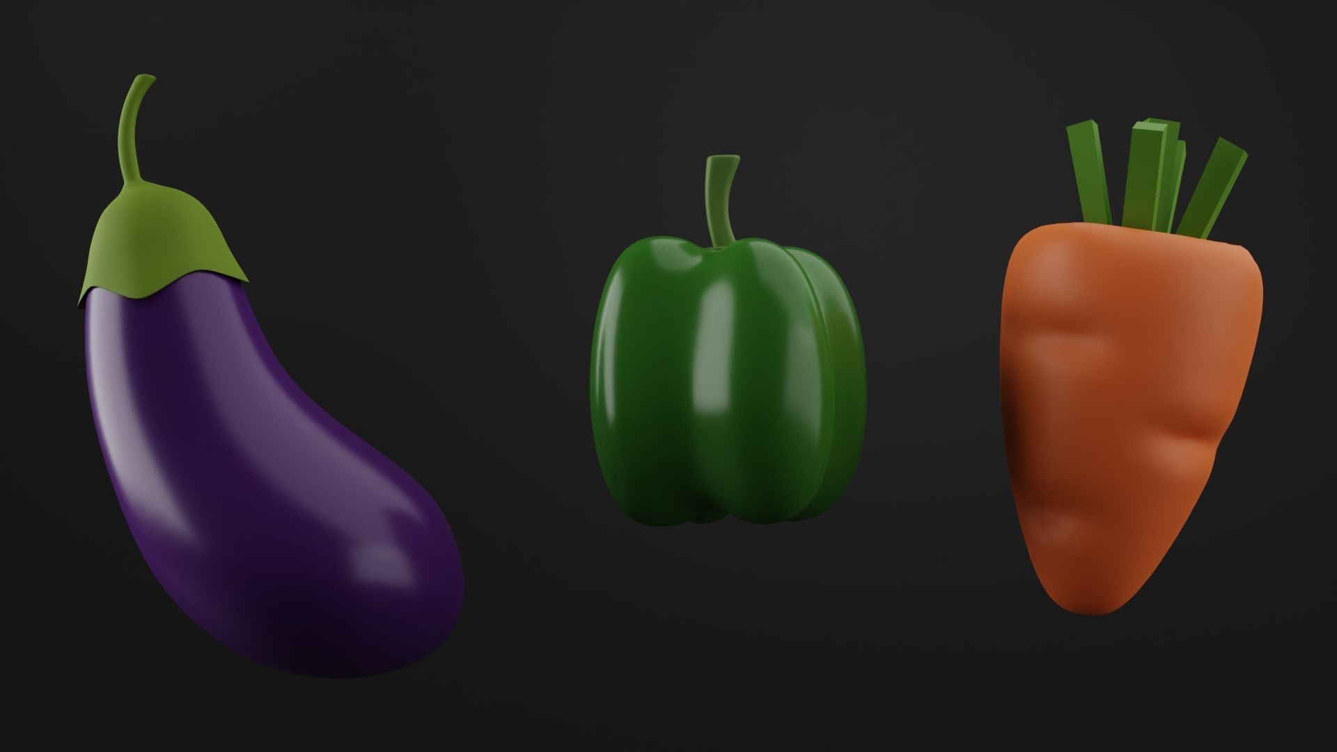 Simple vegetables 3D model | CGTrader