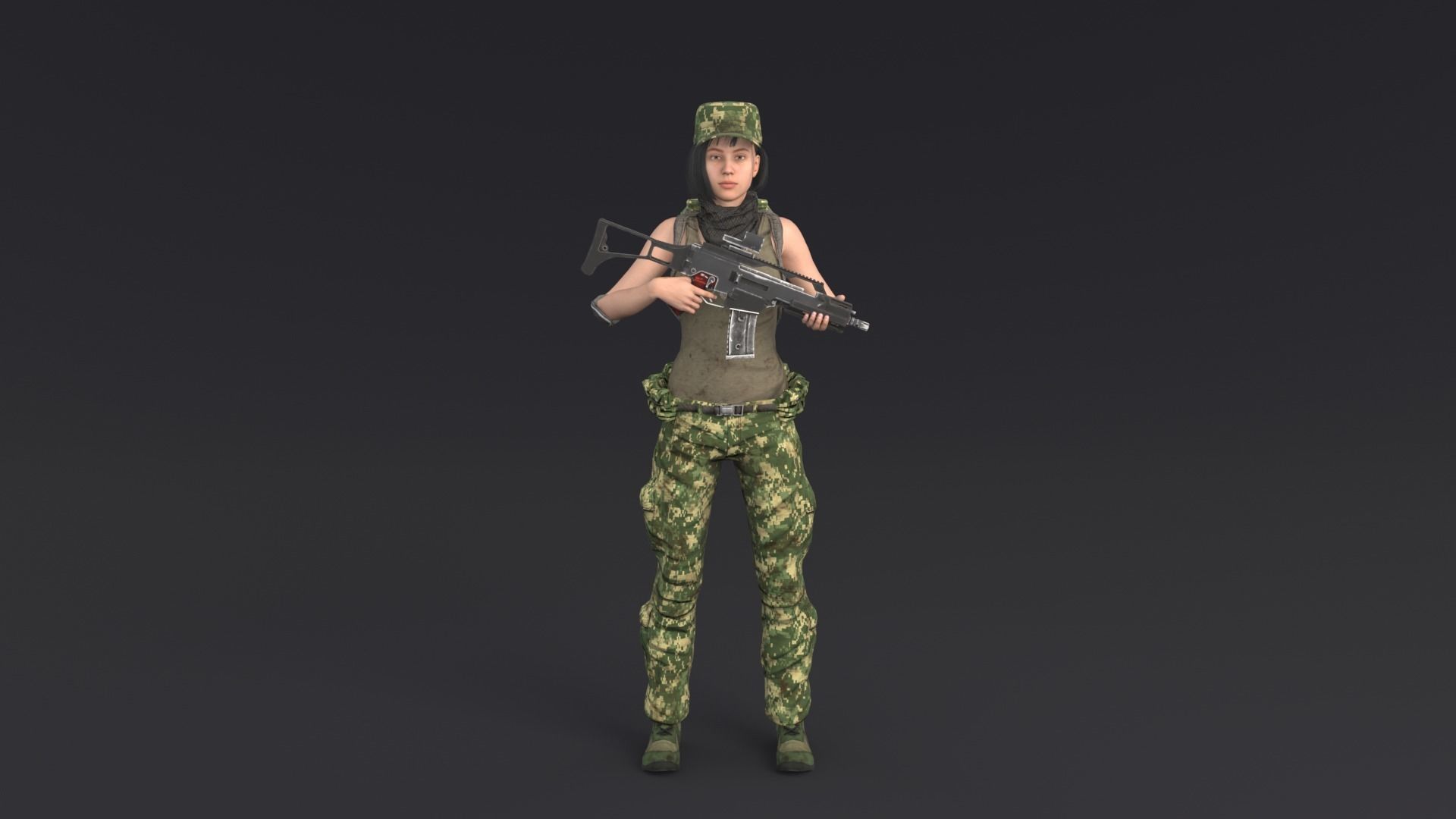 3D model Female Soldier Rigged VR / AR / low-poly | CGTrader