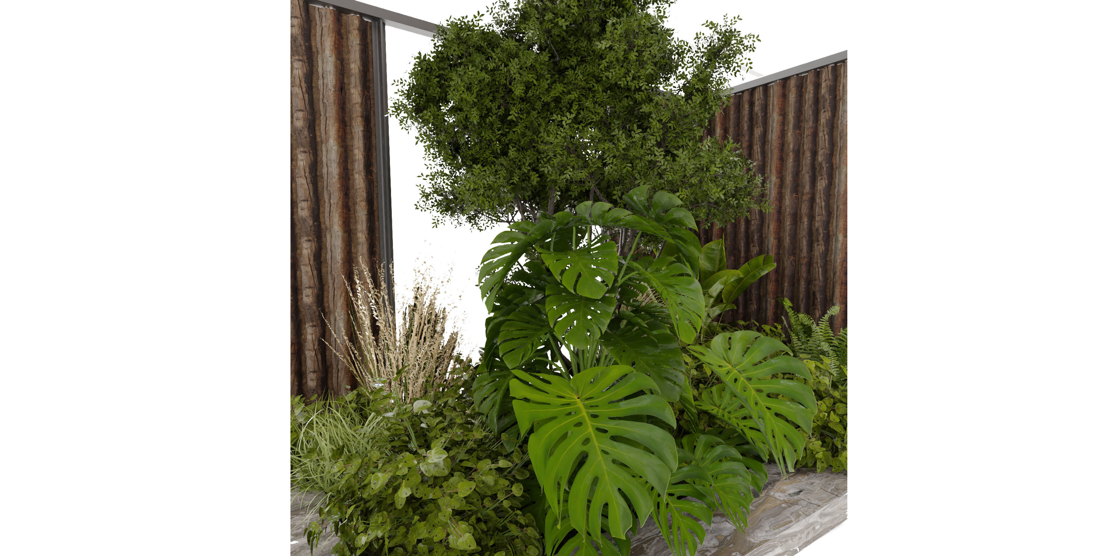 Collection plant vol 488 - garden - leaf - wood - blender model 3D ...