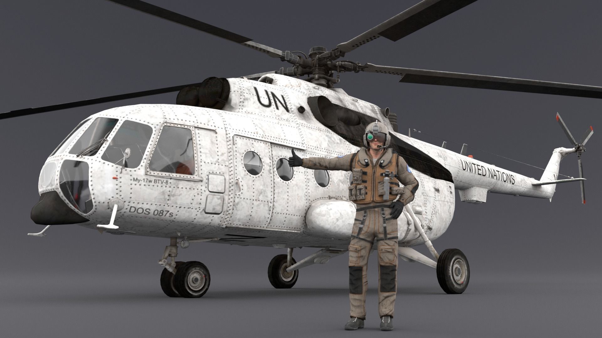 3D model Pilots and helicopters VR / AR / low-poly | CGTrader