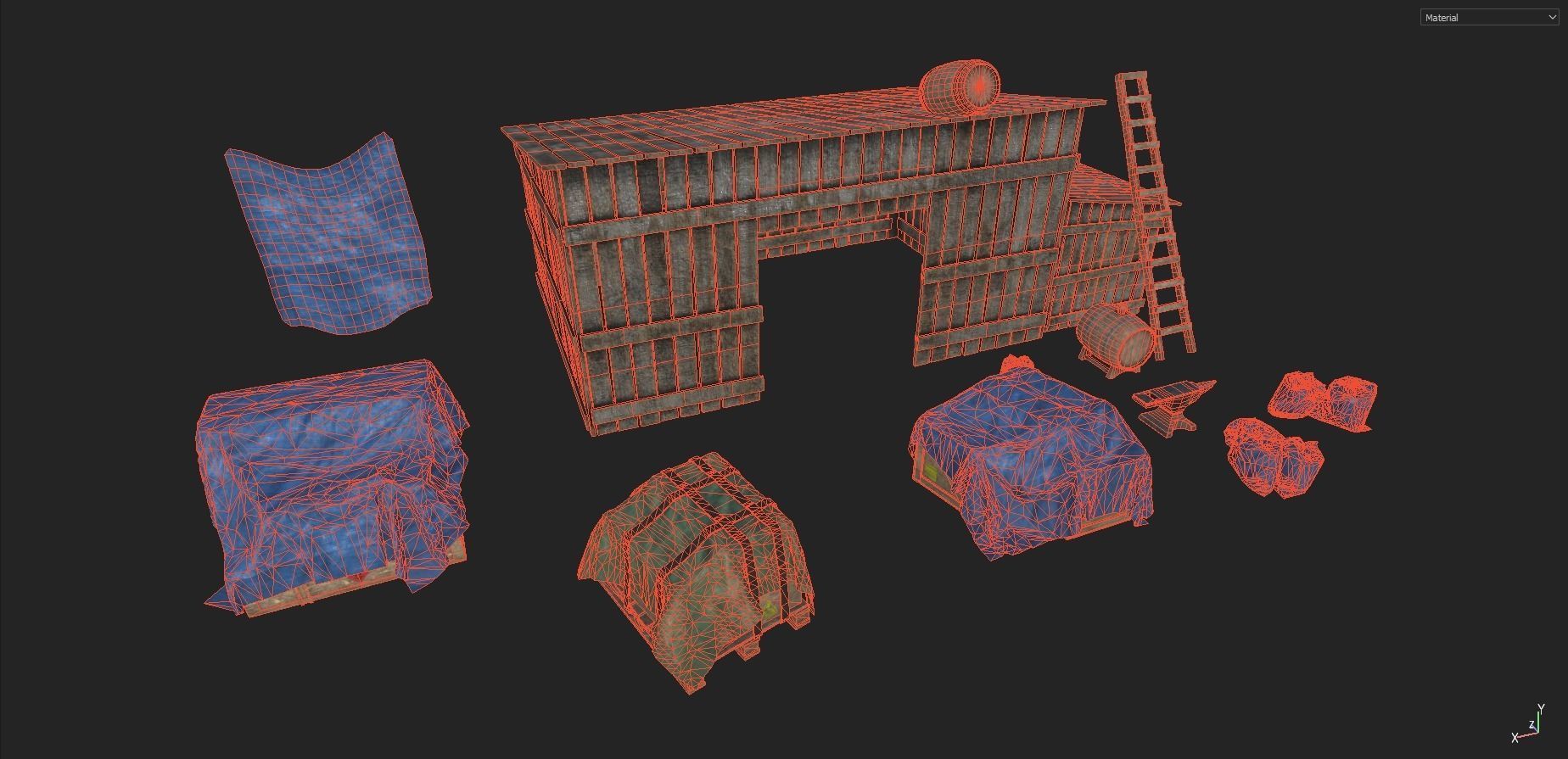 3D model Wooden Shack Pack VR / AR / low-poly | CGTrader