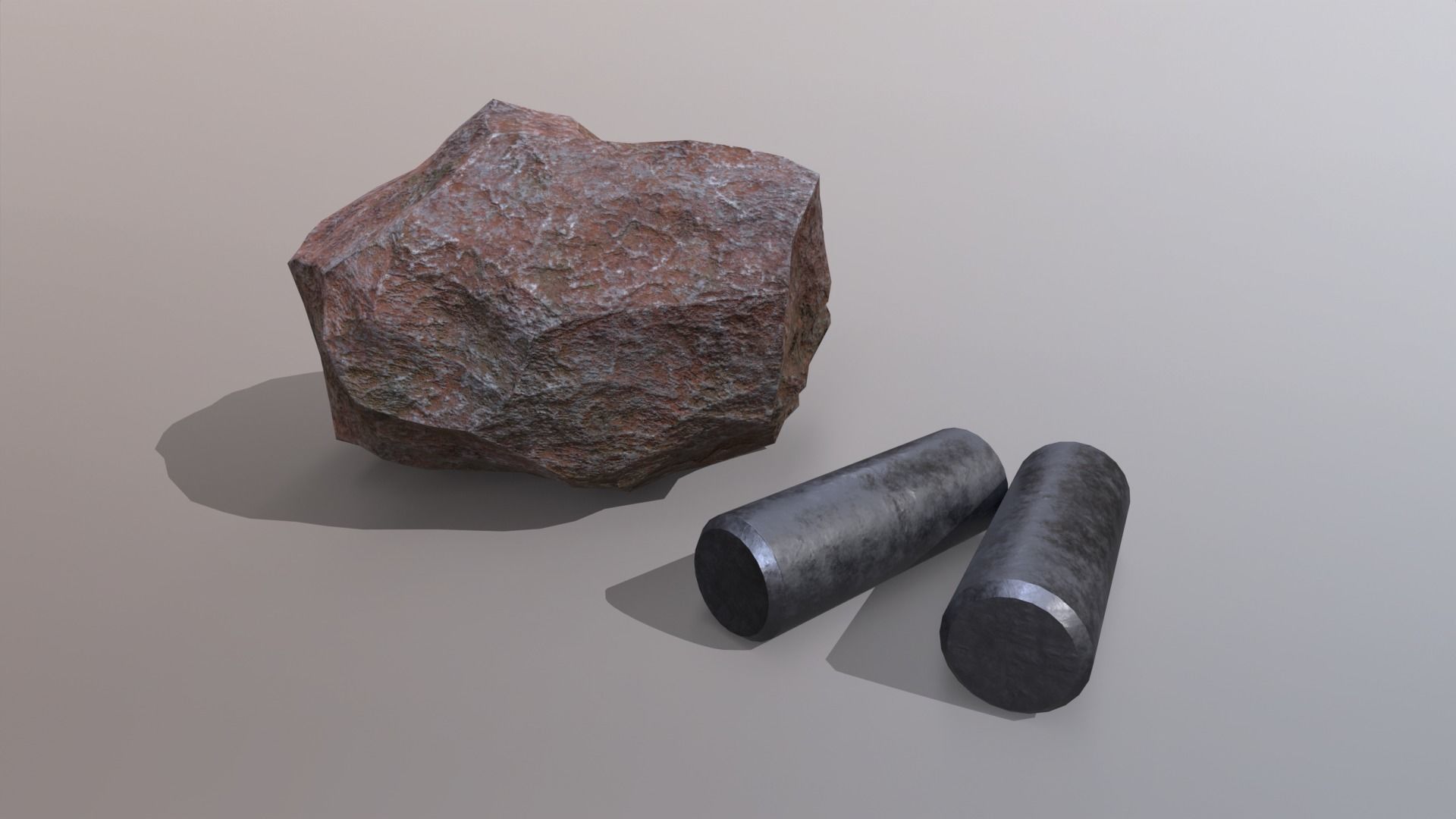 3D model Iron ore and refined iron resource deposit VR / AR / low-poly ...