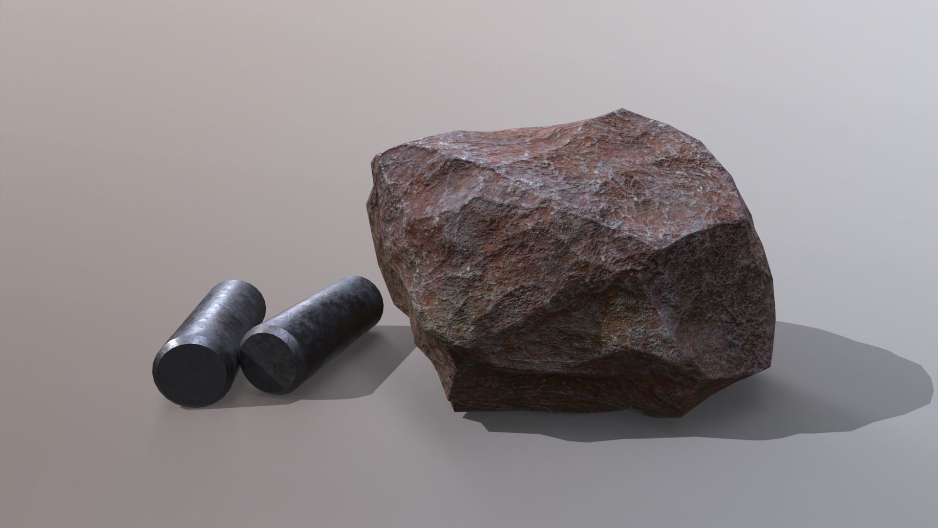 3D model Iron ore and refined iron resource deposit VR / AR / low-poly ...