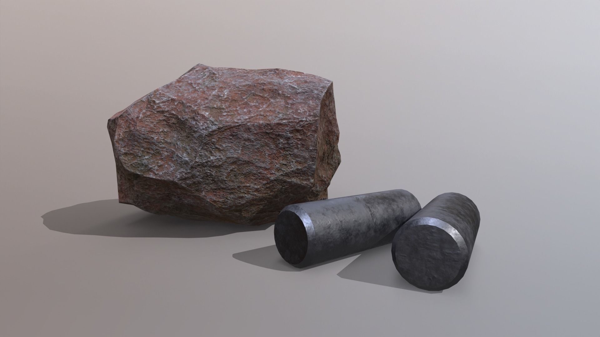 3D model Iron ore and refined iron resource deposit VR / AR / low-poly ...