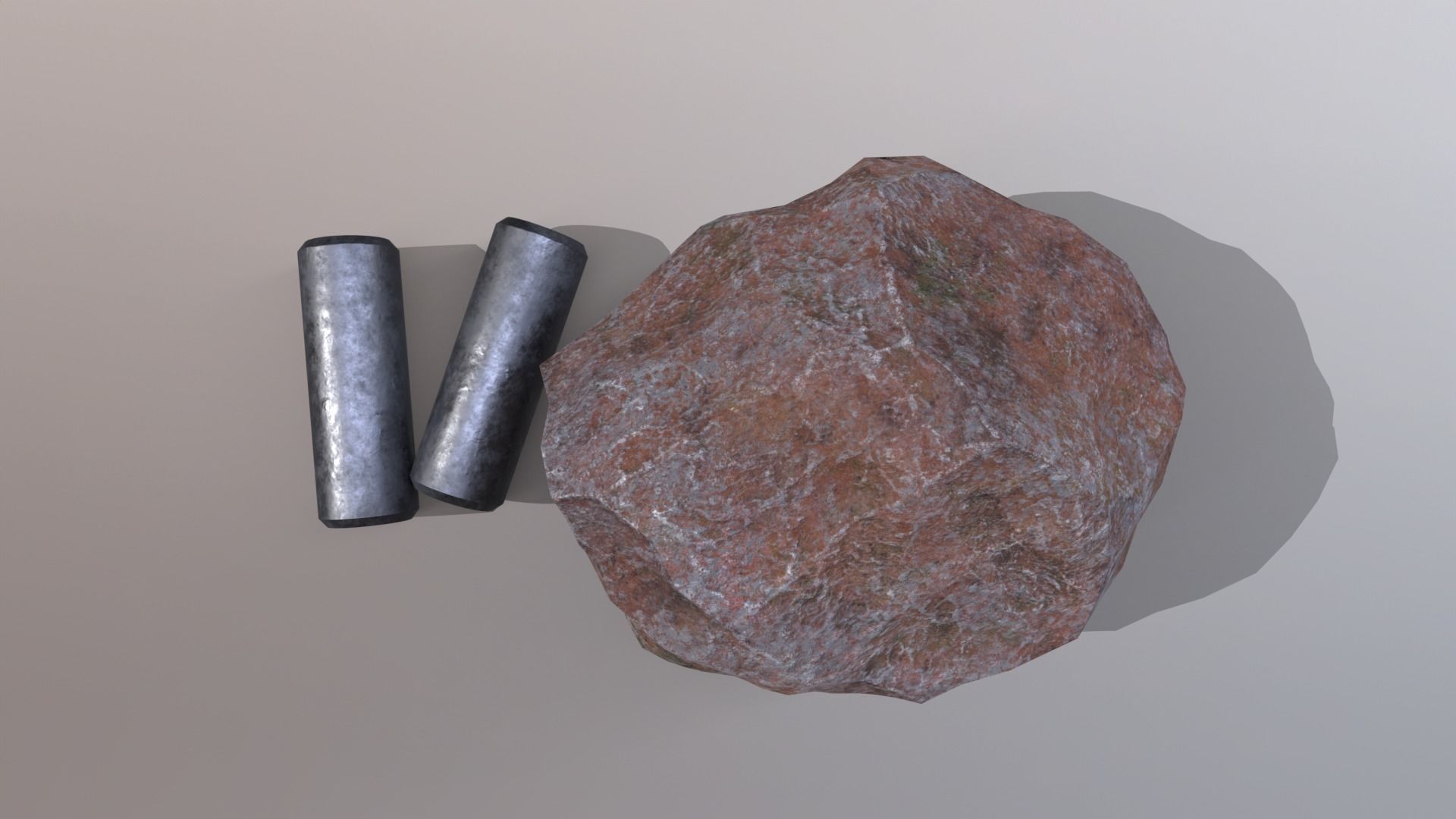 3D model Iron ore and refined iron resource deposit VR / AR / low-poly ...