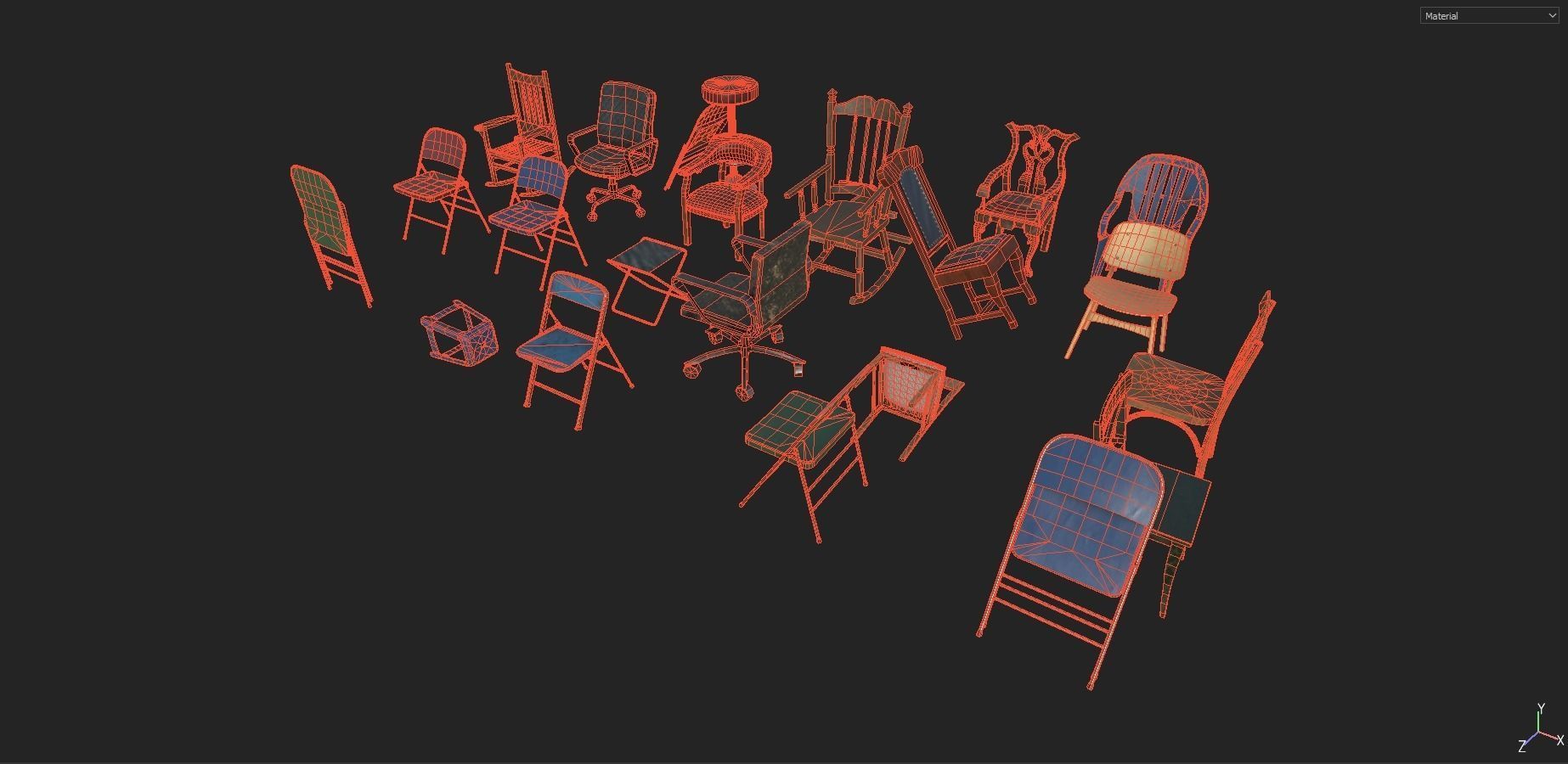 3D model Chairs Prop Pack VR / AR / low-poly | CGTrader