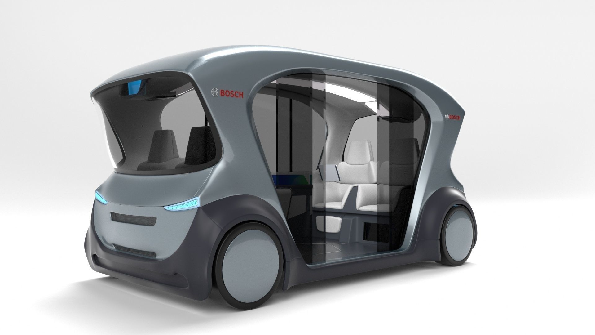 Autonomous Bosch Shuttle Car 3D model animated rigged | CGTrader