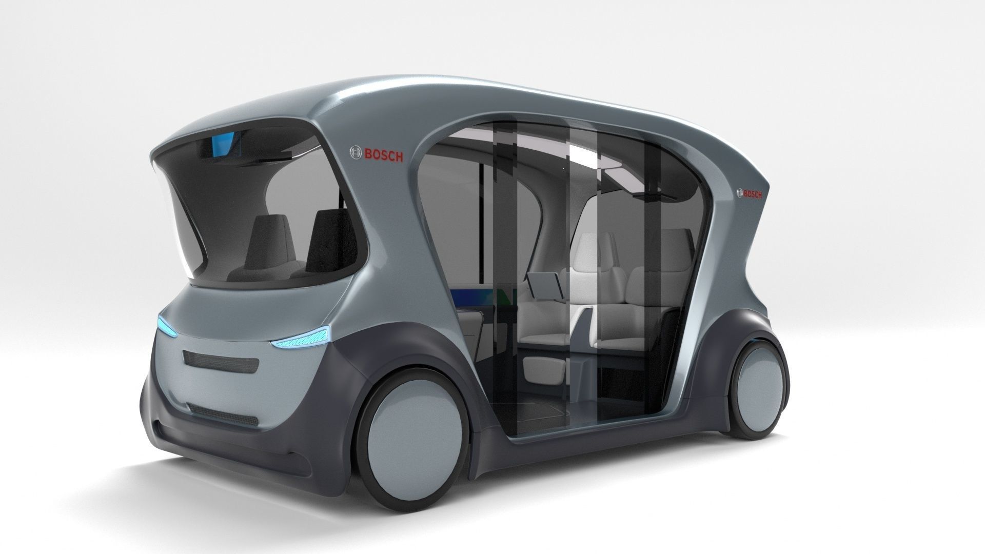 Autonomous Bosch Shuttle Car 3D model animated rigged | CGTrader