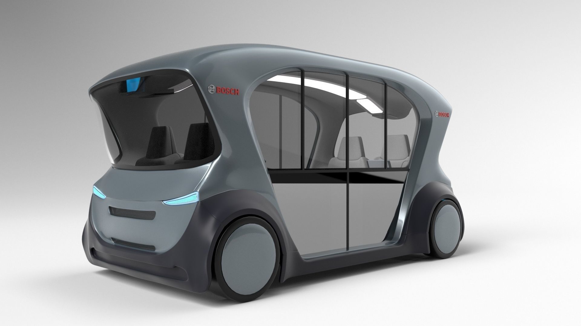 Autonomous Bosch Shuttle Car 3D model animated rigged | CGTrader