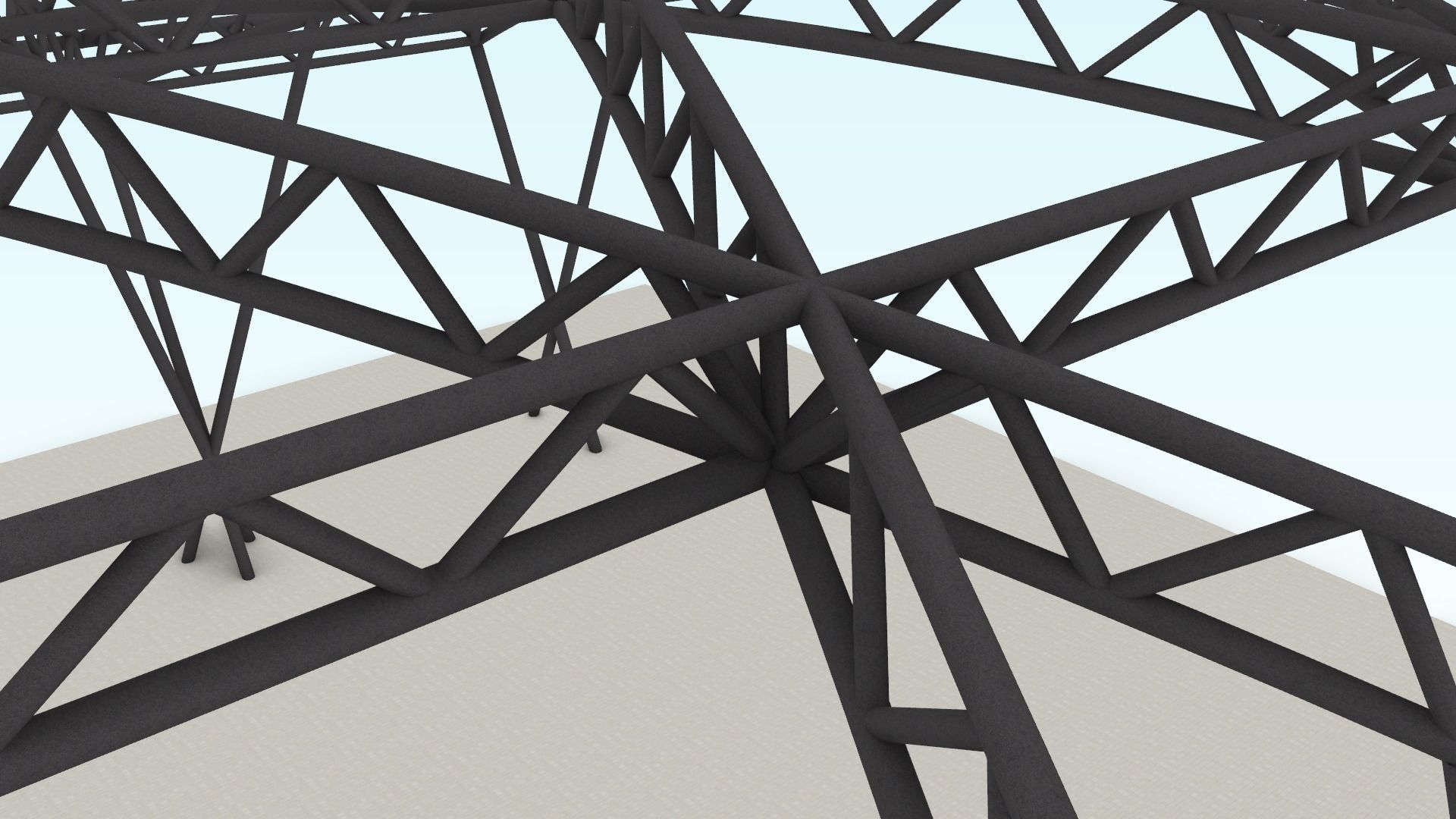 Truss beam - Cylindrical roof model 3D model | CGTrader