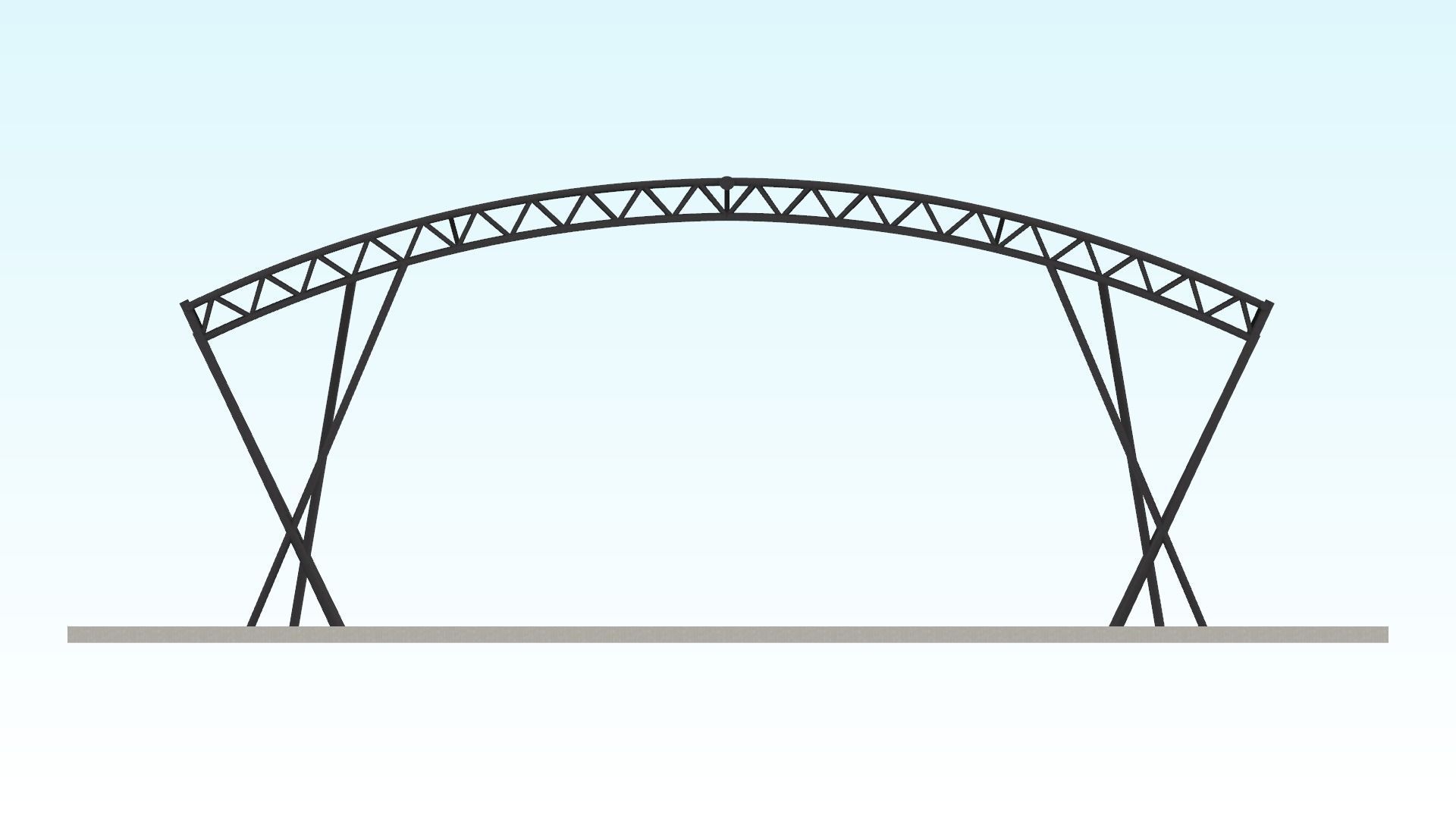 Truss beam - Cylindrical roof model 3D model | CGTrader