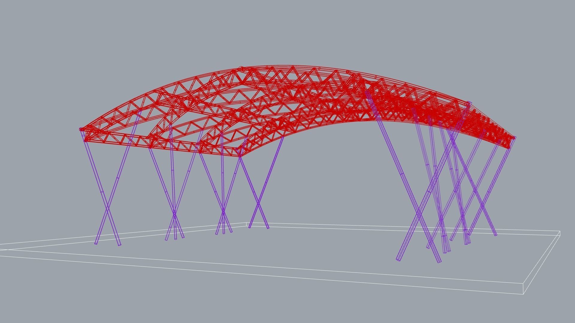 Truss beam - Cylindrical roof model 3D model | CGTrader