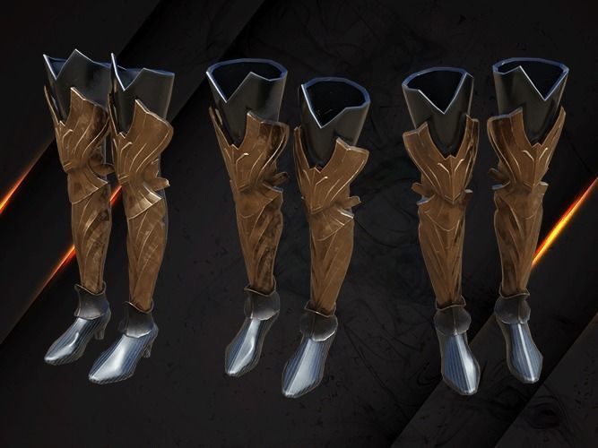 3D model Royal Warrior leg armor female lowpoly game asset VR / AR ...