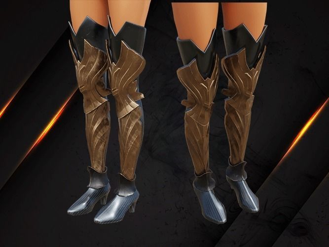 3D model Royal Warrior leg armor female lowpoly game asset VR / AR ...
