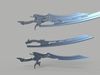 steampunk double folding sword 3D print model 3D model 3D printable ...