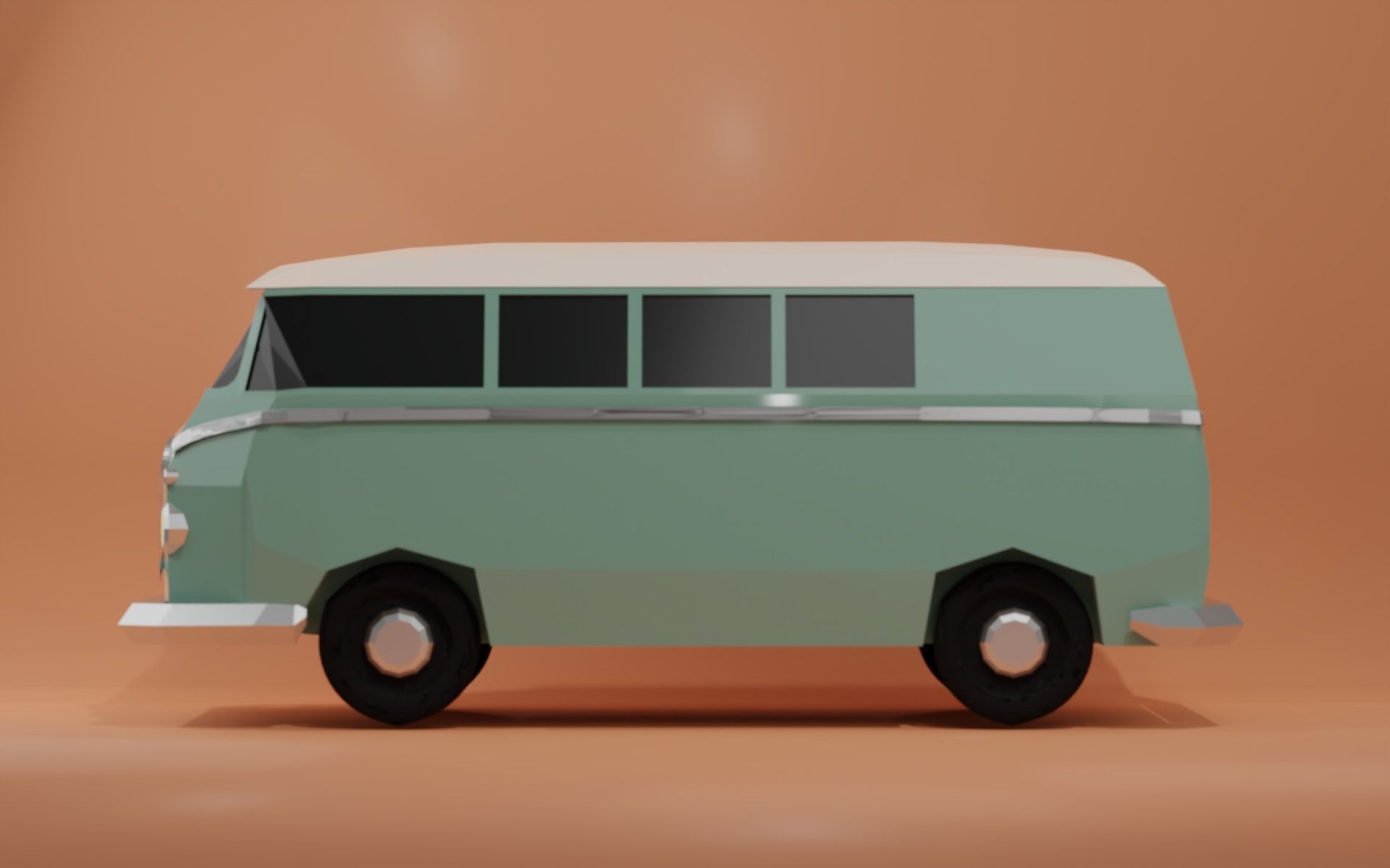 3D model Low Poly VW Bus Van - Boho Style VR / AR / low-poly | CGTrader