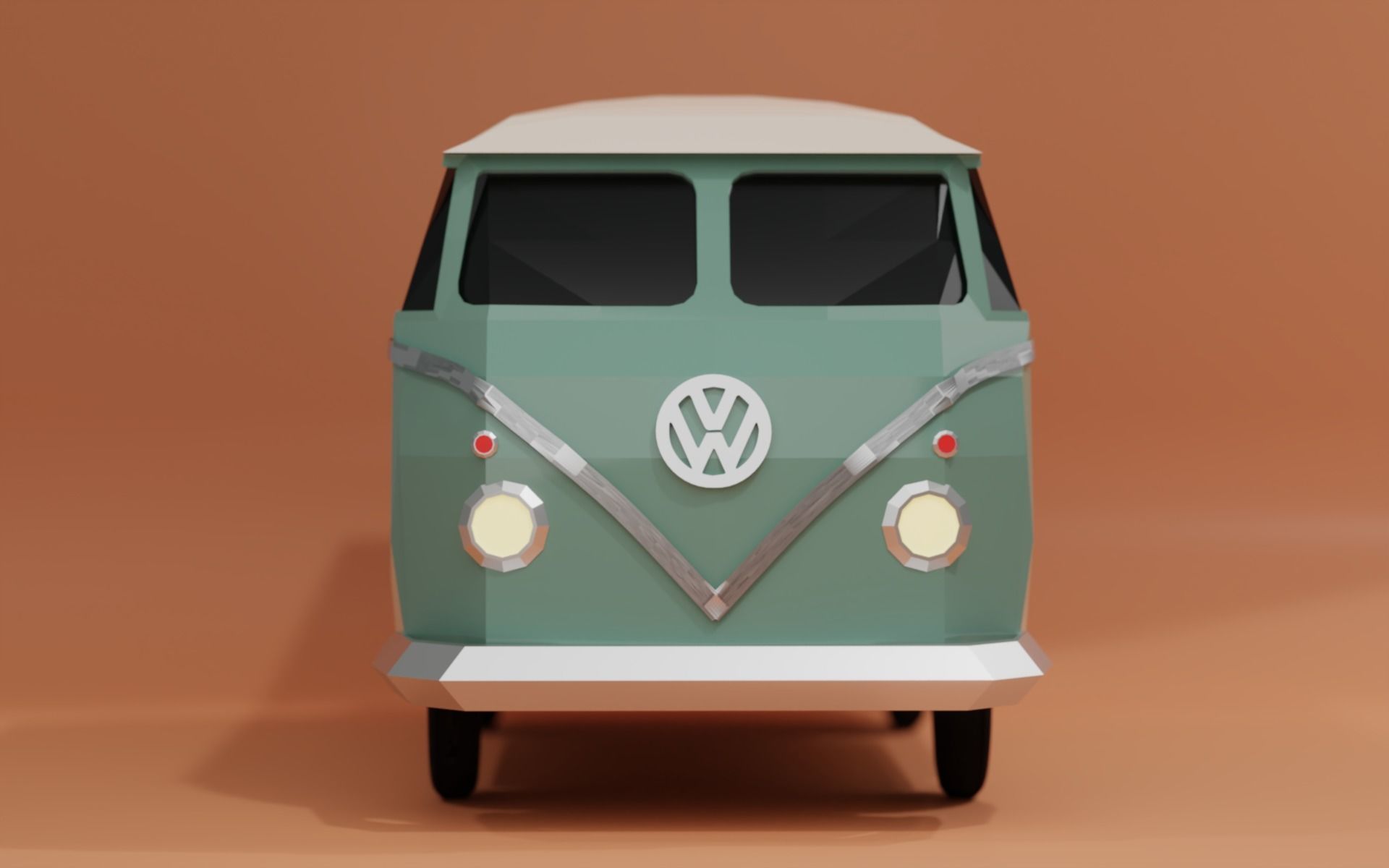 3D model Low Poly VW Bus Van - Boho Style VR / AR / low-poly | CGTrader