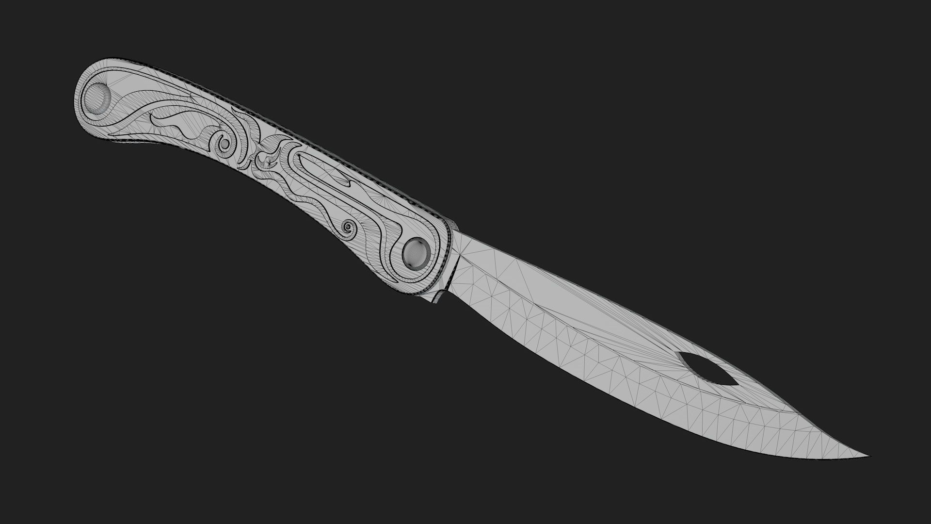 Knife with patterns 3D model | CGTrader