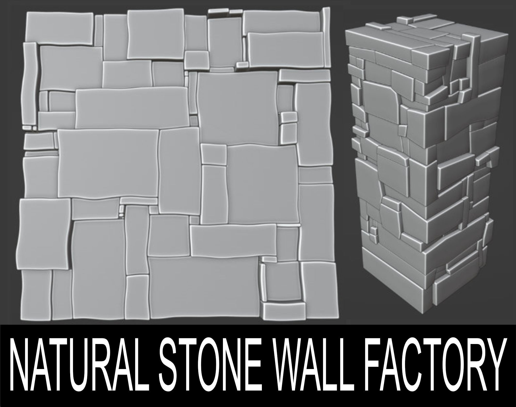 Natural Stone Wall Factory 3D model | CGTrader