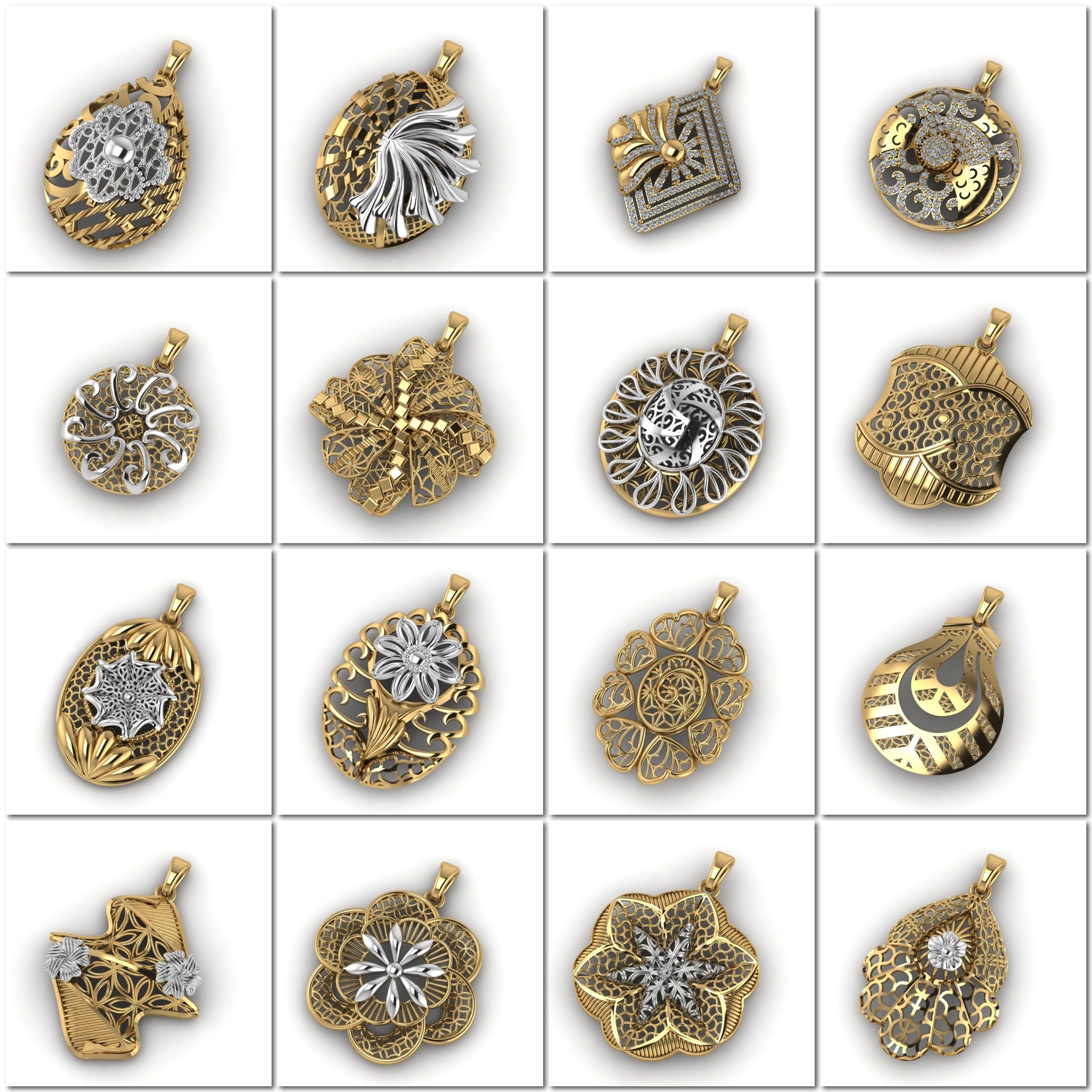 53 Files - Women Pendant Ready STL 3DM Models Womens Necklace 3D 3D ...