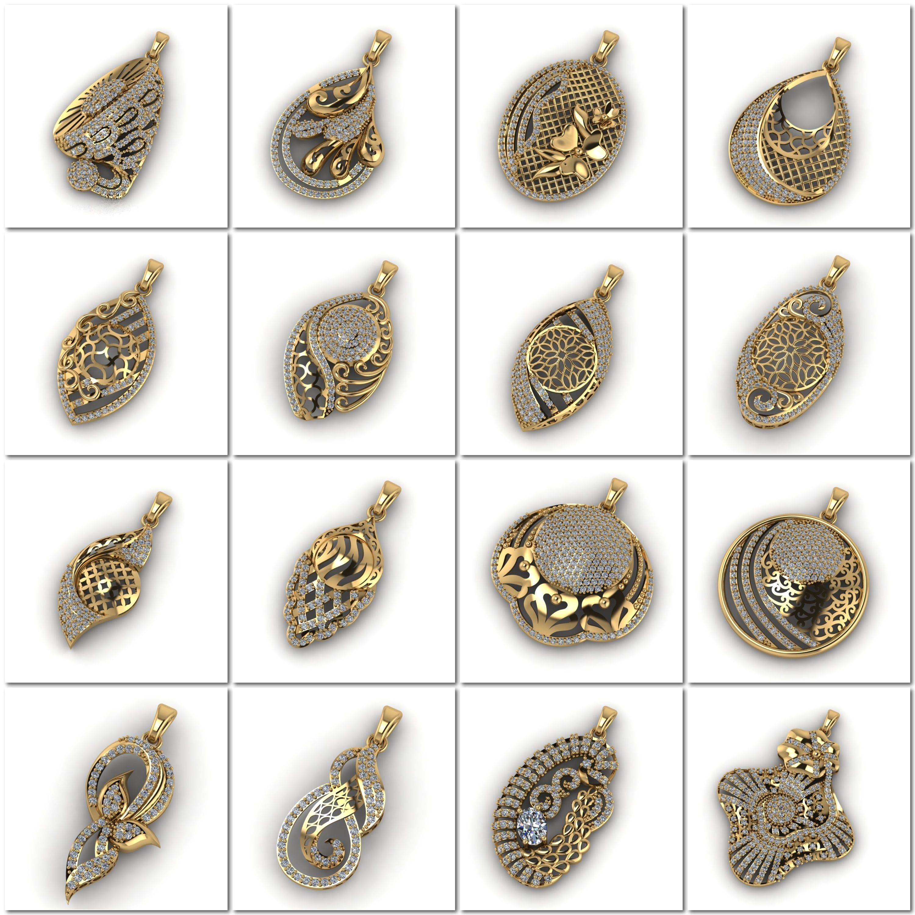 53 Files - Women Pendant Ready STL 3DM Models Womens Necklace 3D 3D ...