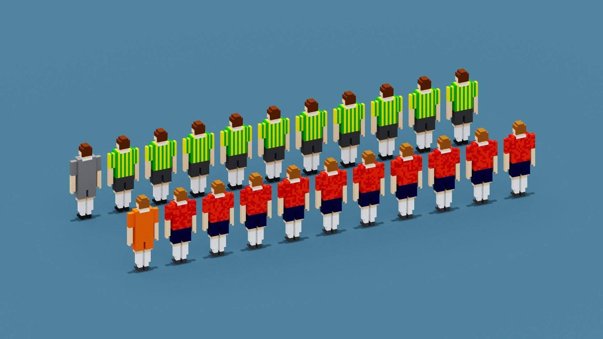 3D model Voxel Soccer Team Players VR / AR / low-poly | CGTrader