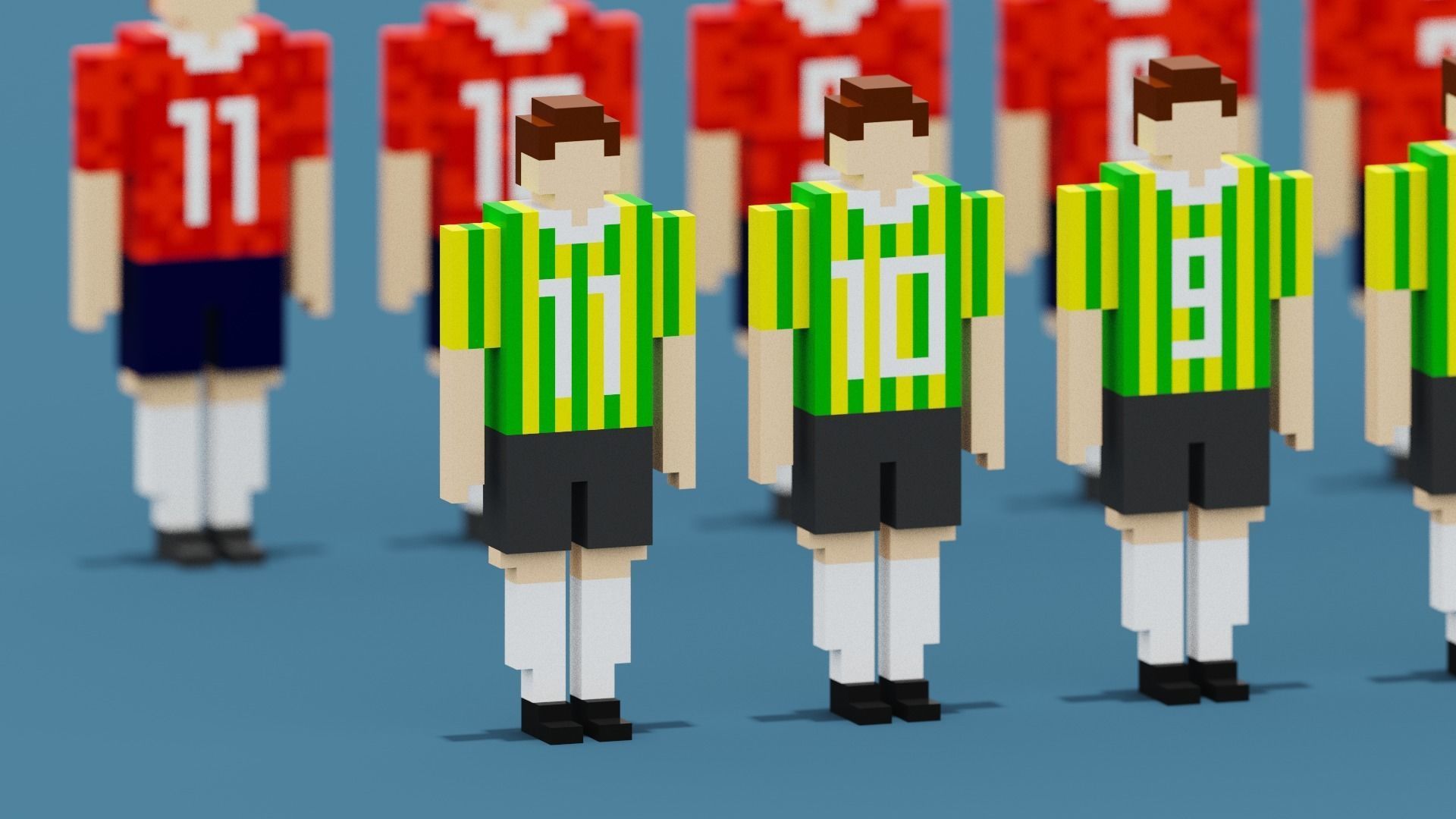 3D model Voxel Soccer Team Players VR / AR / low-poly | CGTrader