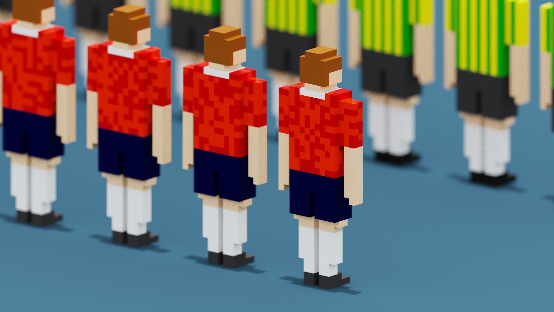 3D model Voxel Soccer Team Players VR / AR / low-poly | CGTrader