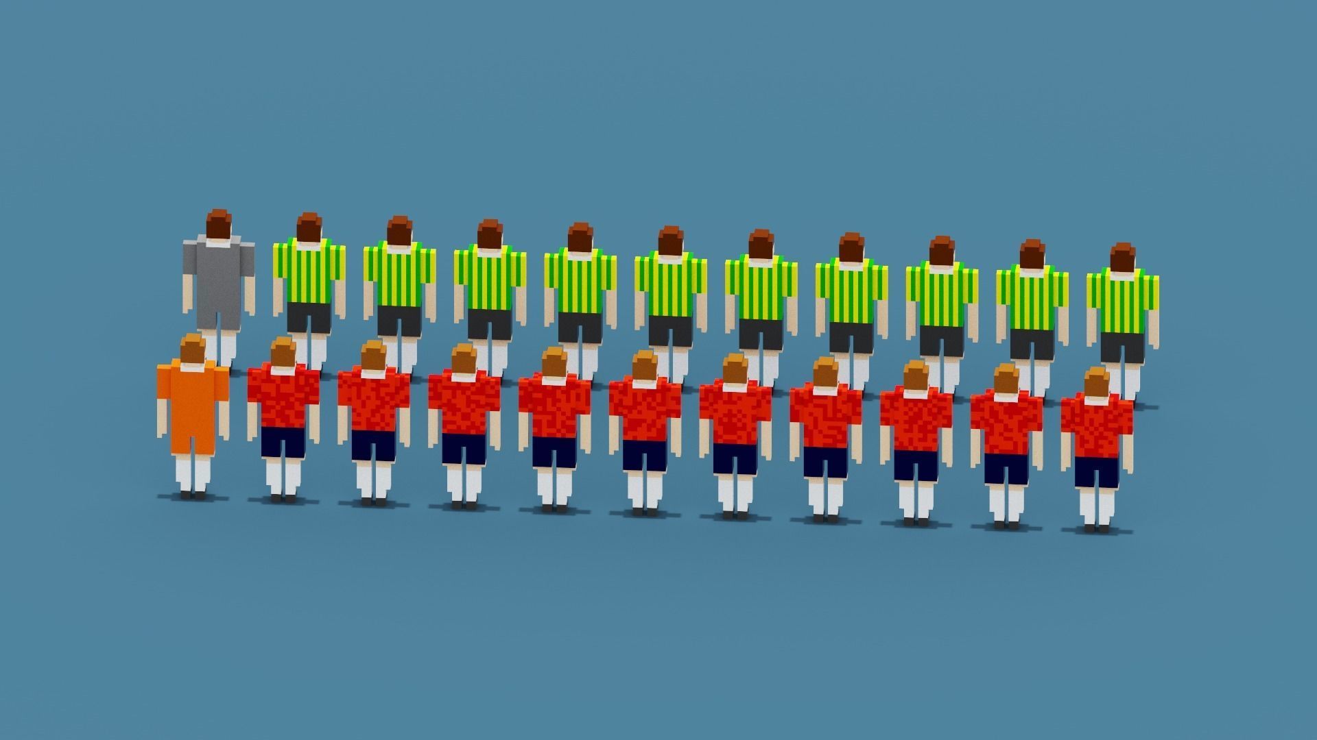3D model Voxel Soccer Team Players VR / AR / low-poly | CGTrader