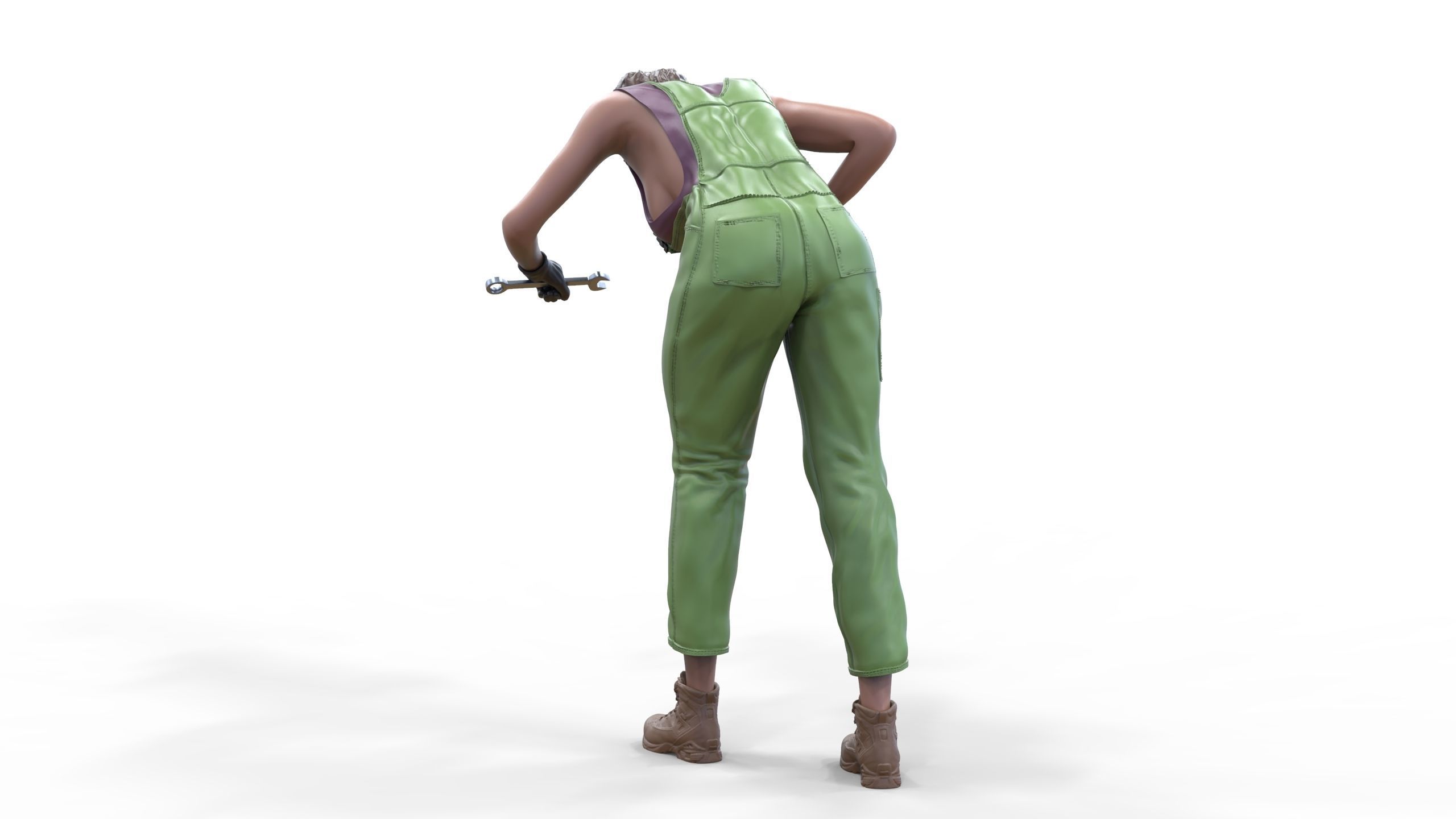 N3 woman mechanic or construction worker 3D model 3D printable | CGTrader