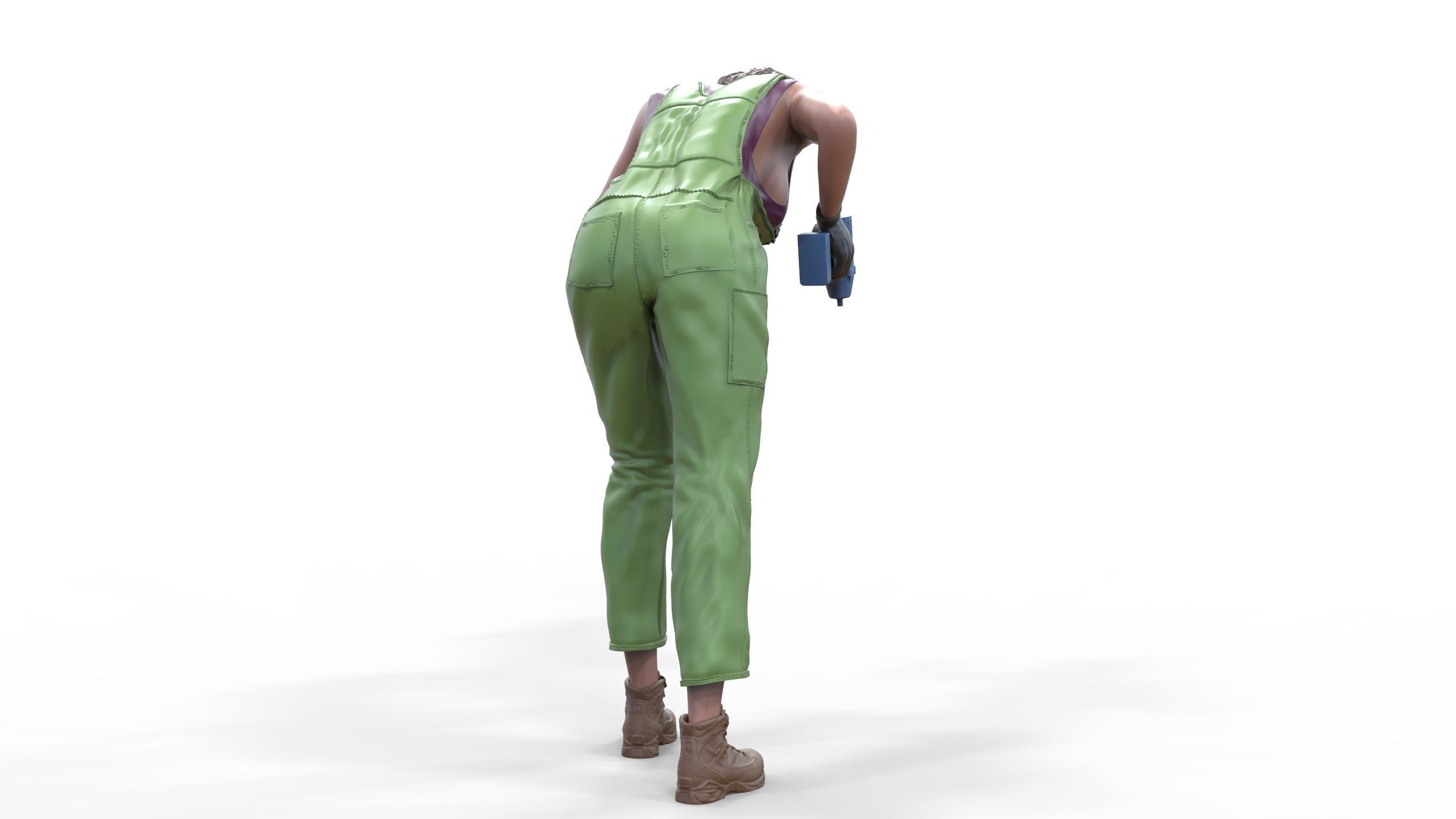 N3 woman mechanic or construction worker 3D model 3D printable | CGTrader