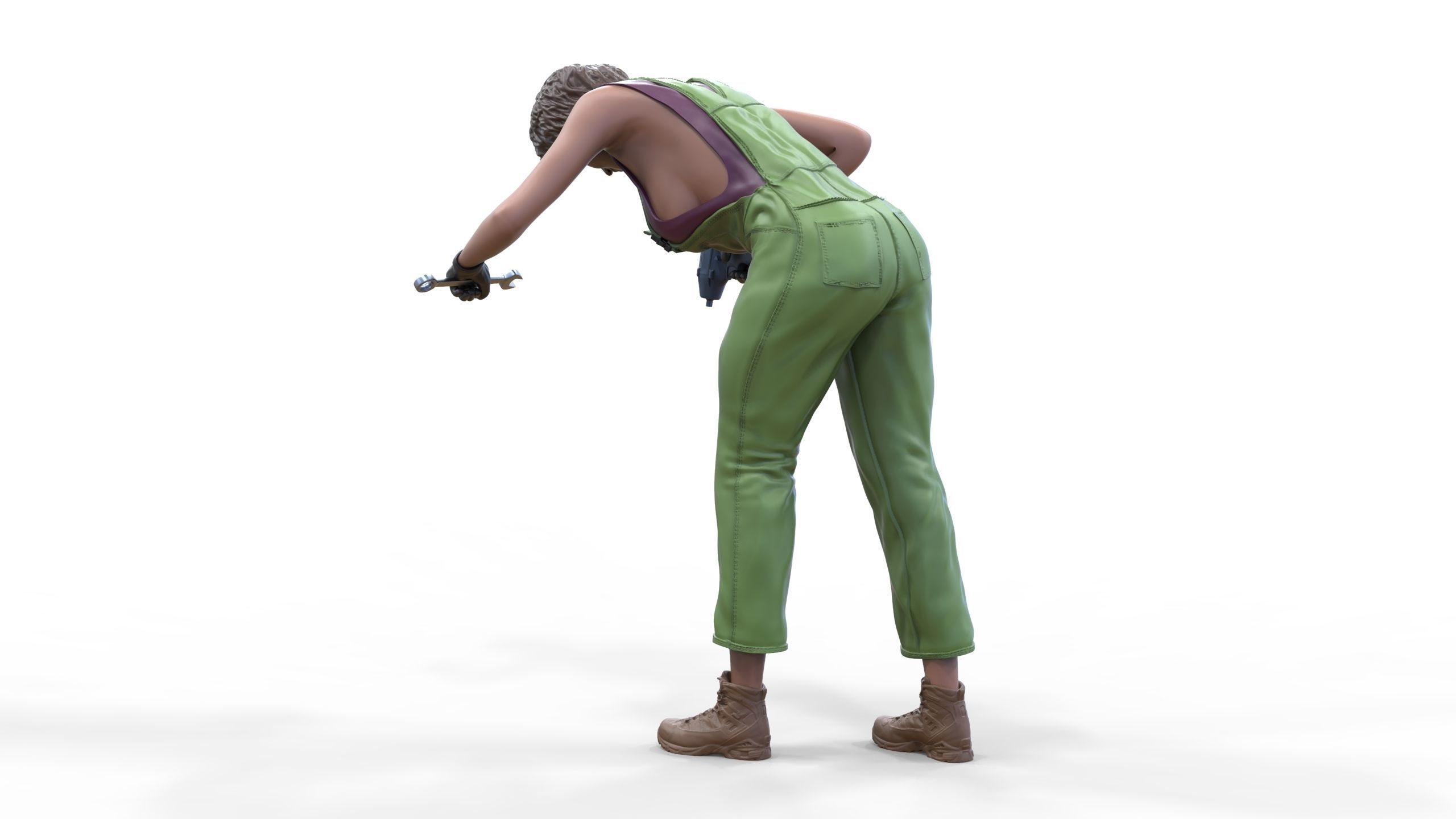 N3 woman mechanic or construction worker 3D model 3D printable | CGTrader