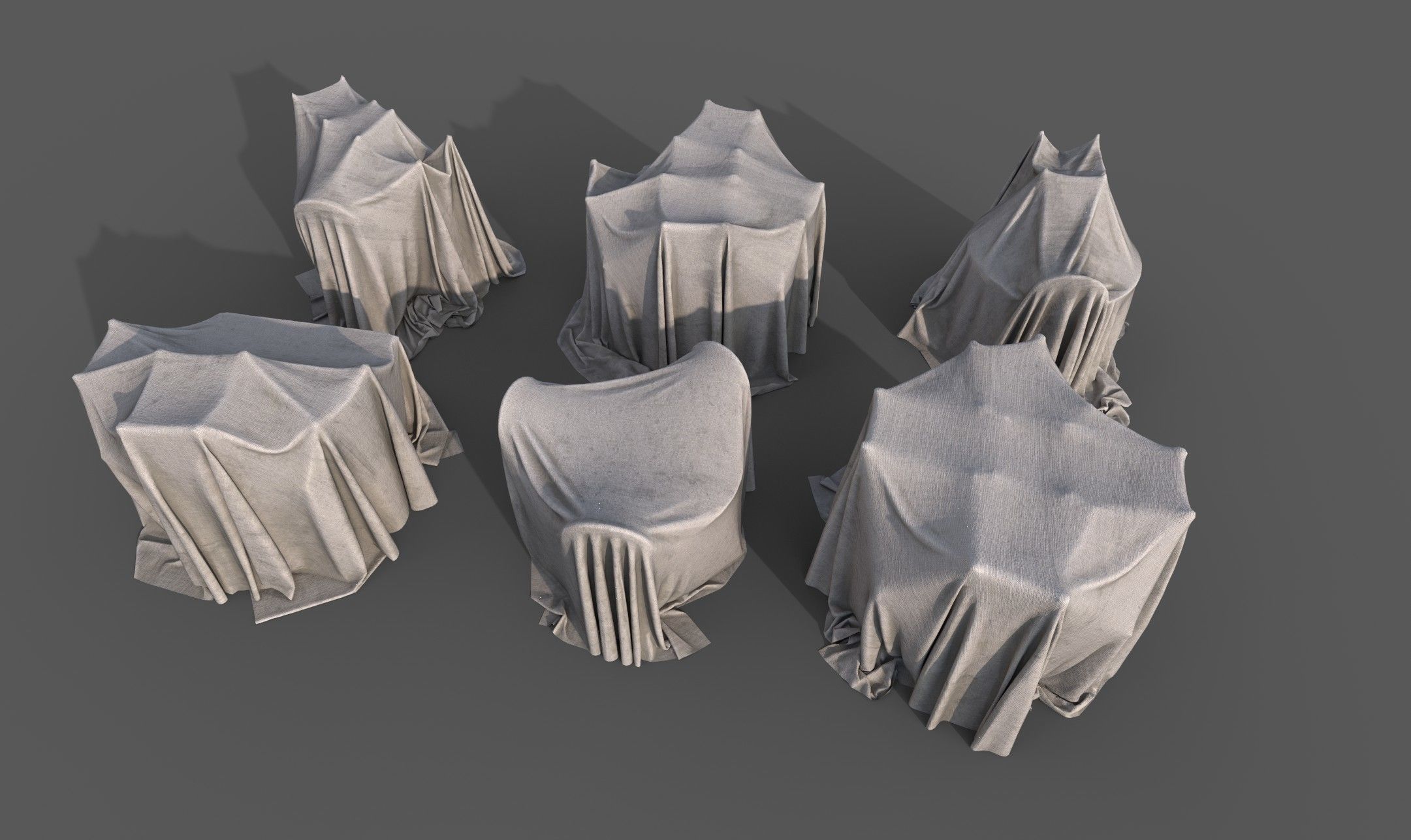 Covered restaurant table and chair combinations PBR Game Ready free VR / AR / low-poly 3D model ...