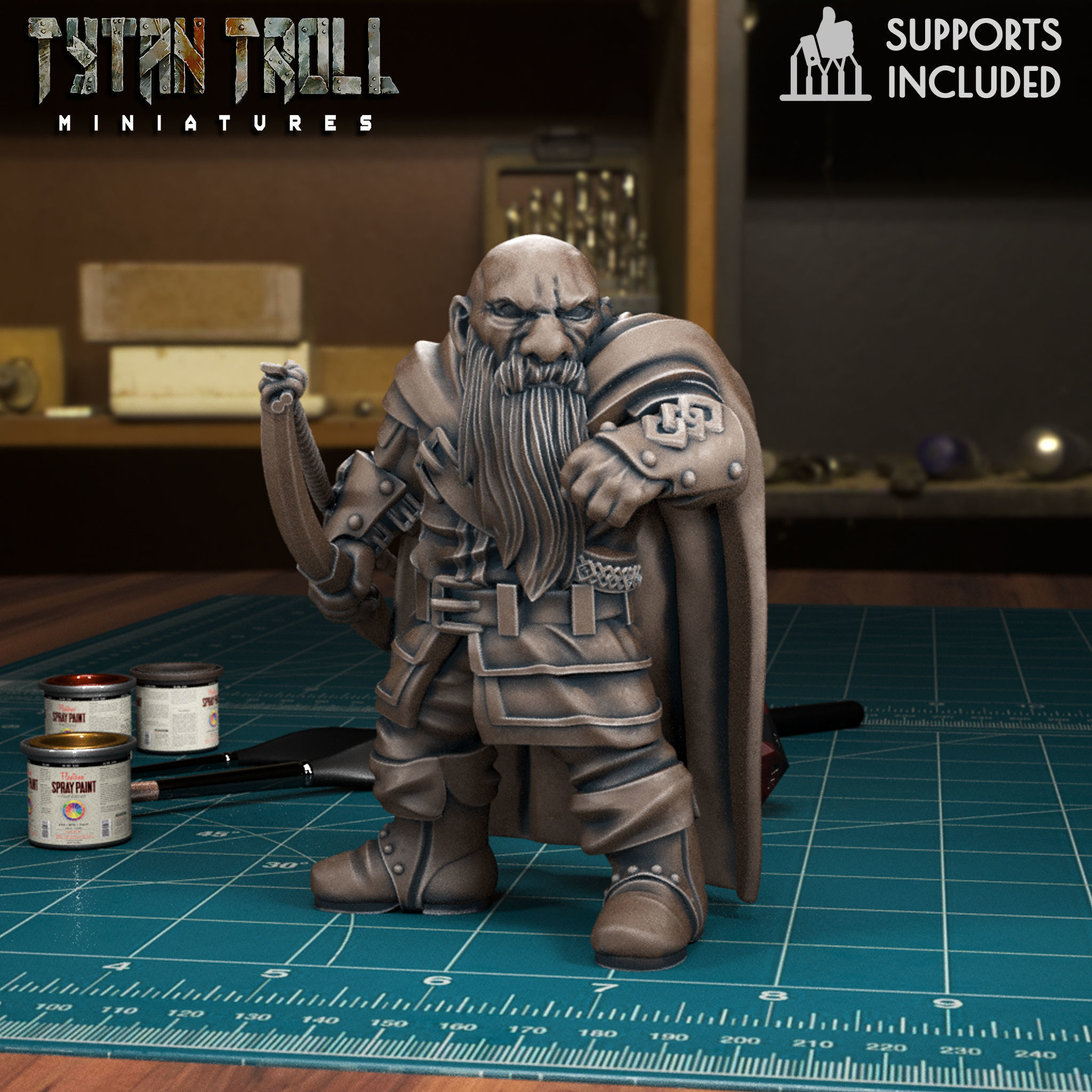 Male Dwarf 06 - Pre-Supported 3D model 3D printable | CGTrader