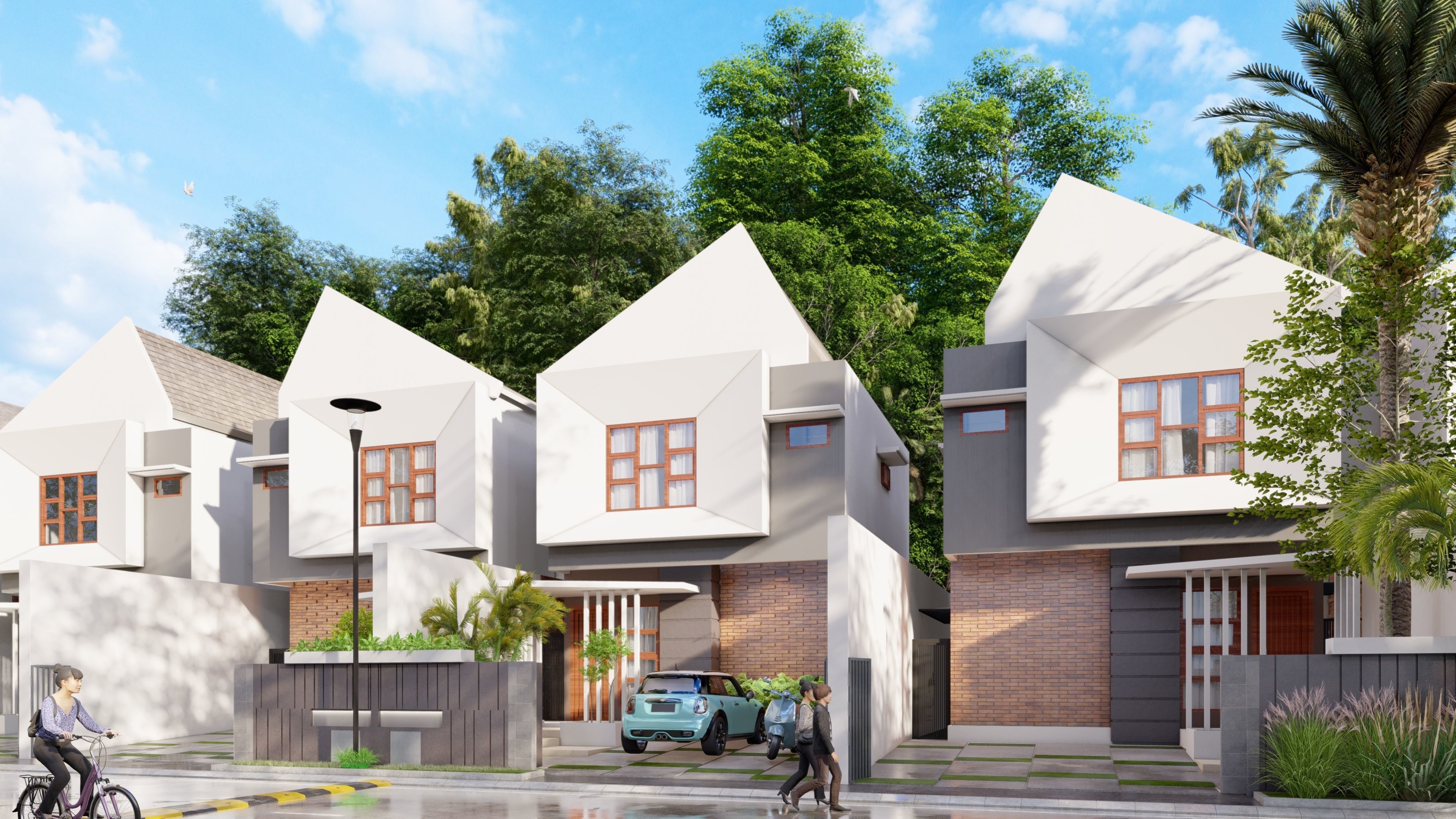 Modern housing with car animation 3D model animated | CGTrader